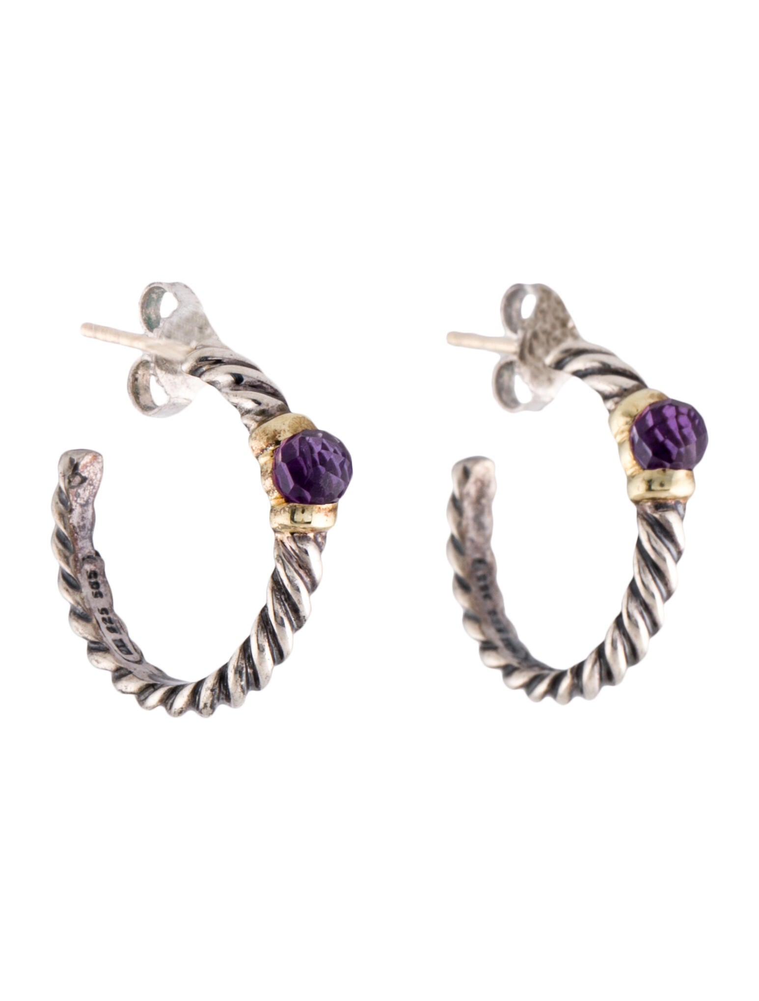 David Yurman 18K Diamond Wisteria Hoop Earrings - 18K White Gold Hoop ...