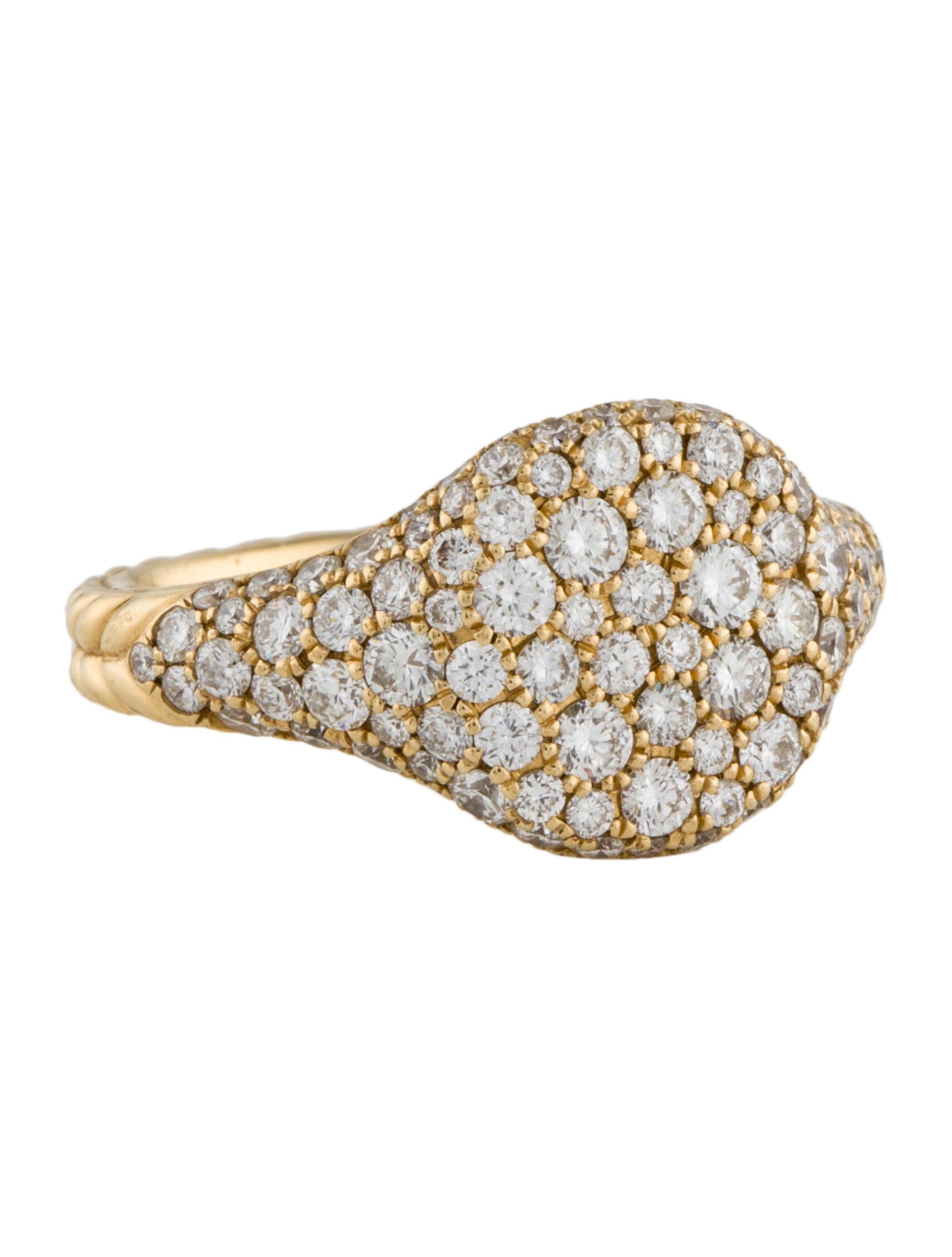 David Yurman 18K Sculpted Cable Pinky Ring - 18K Yellow Gold Signet ...