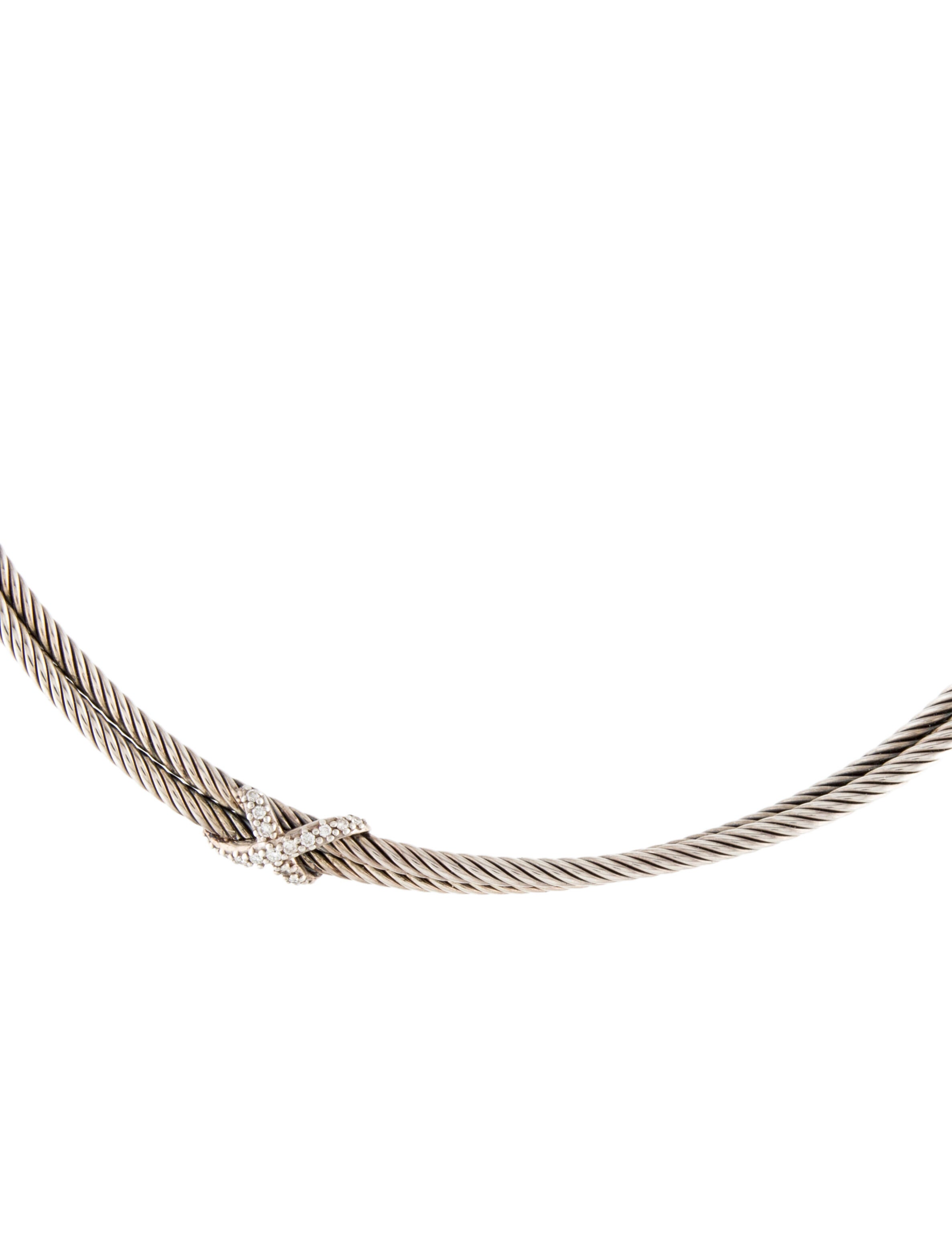 David Yurman Two-Tone Crossover Collar Necklace - 18K Yellow Gold ...