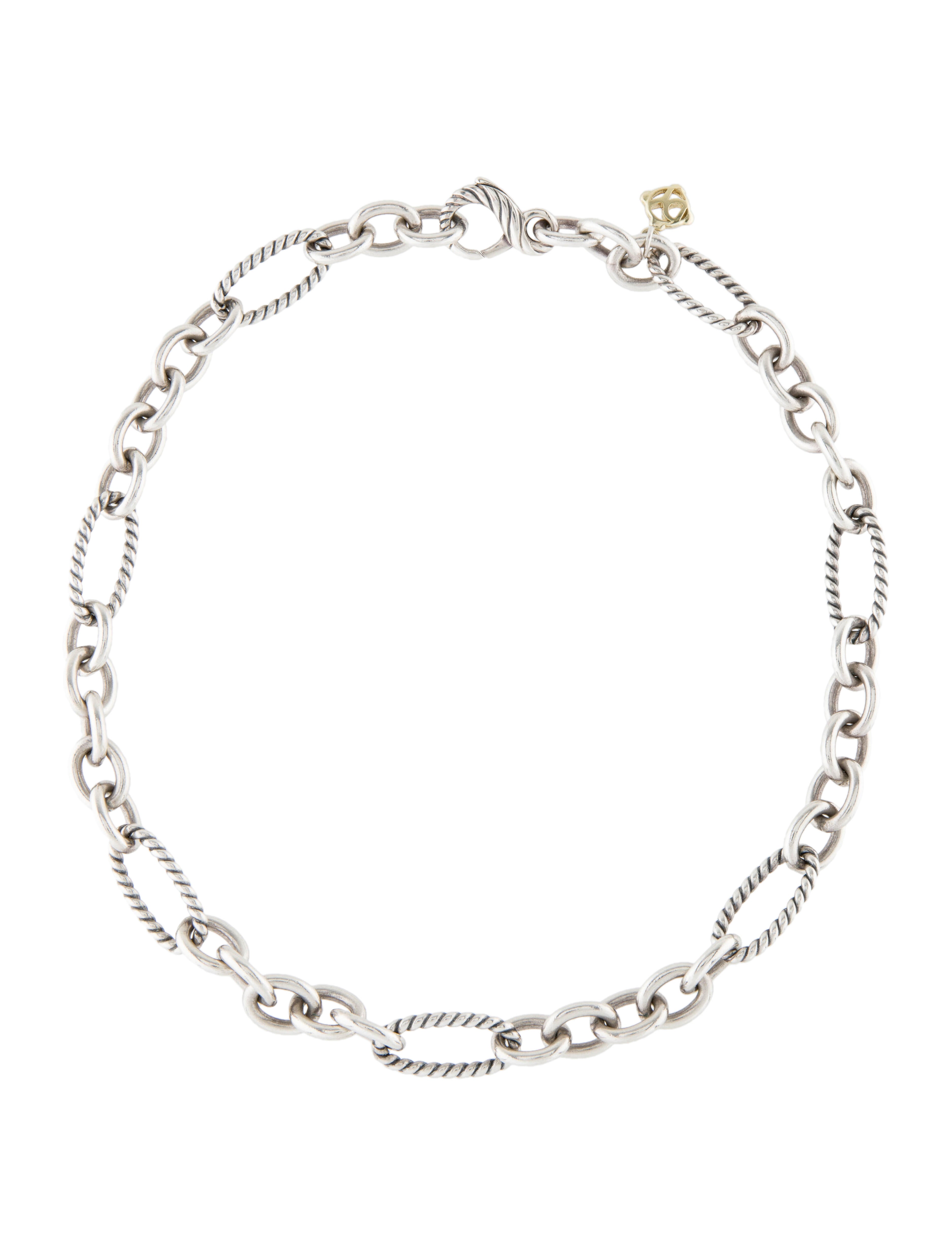 David Yurman Two-Tone Large Wheat Chain Necklace - 14K Yellow Gold ...