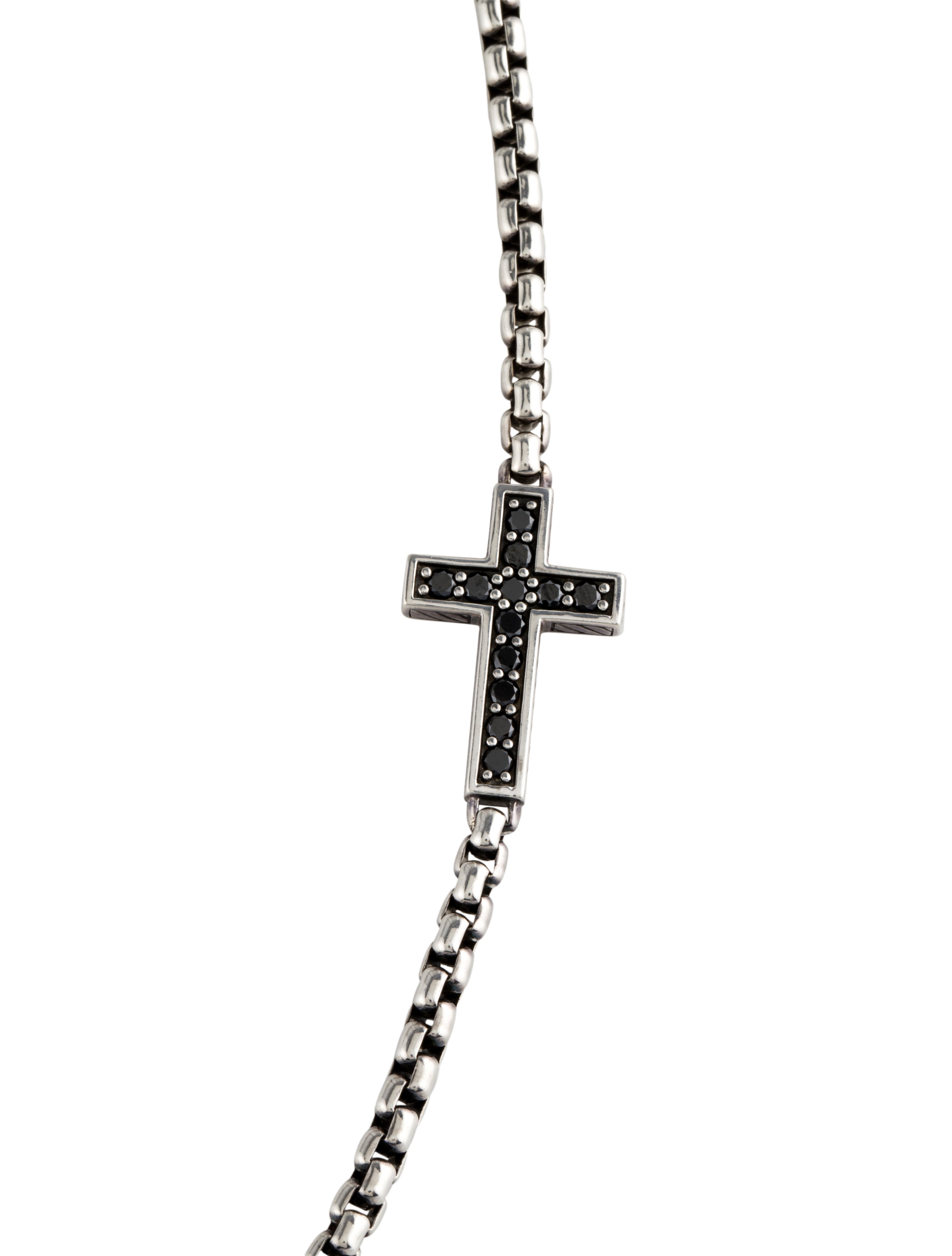 David Yurman Diamond Streamline® Cross Station Necklace - Sterling ...