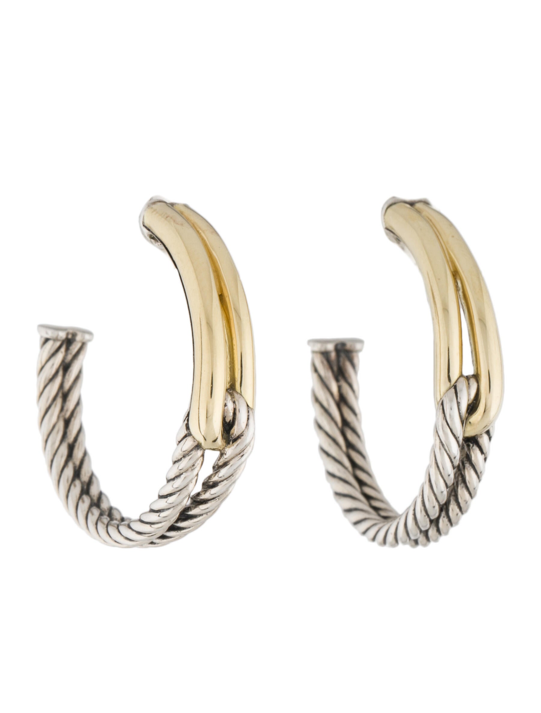 David Yurman 18K Crossover Hoop Earrings - 18K Yellow Gold Hoop ...