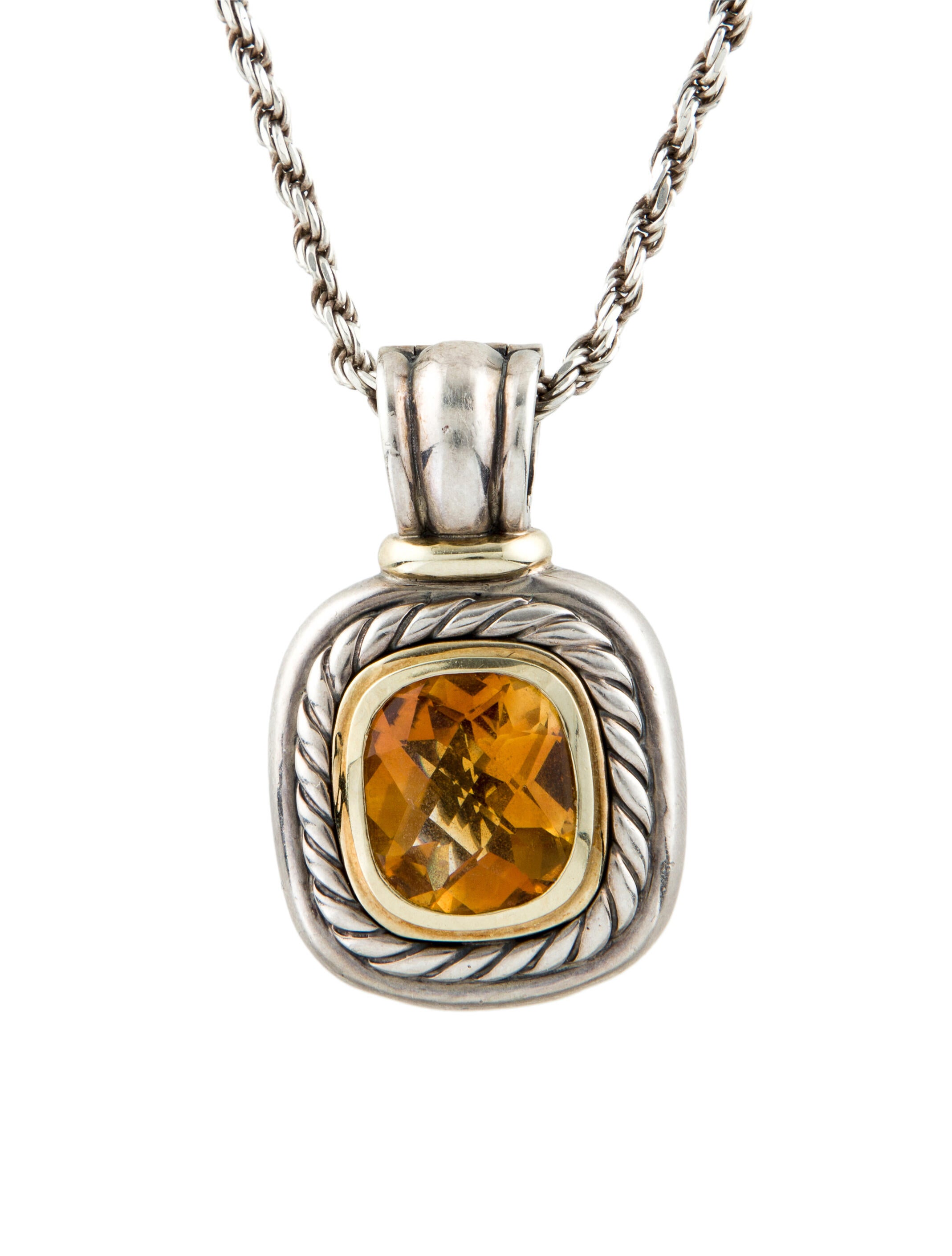 David Yurman Two-Tone Citrine Albion Tassel Lavalier Necklace ...