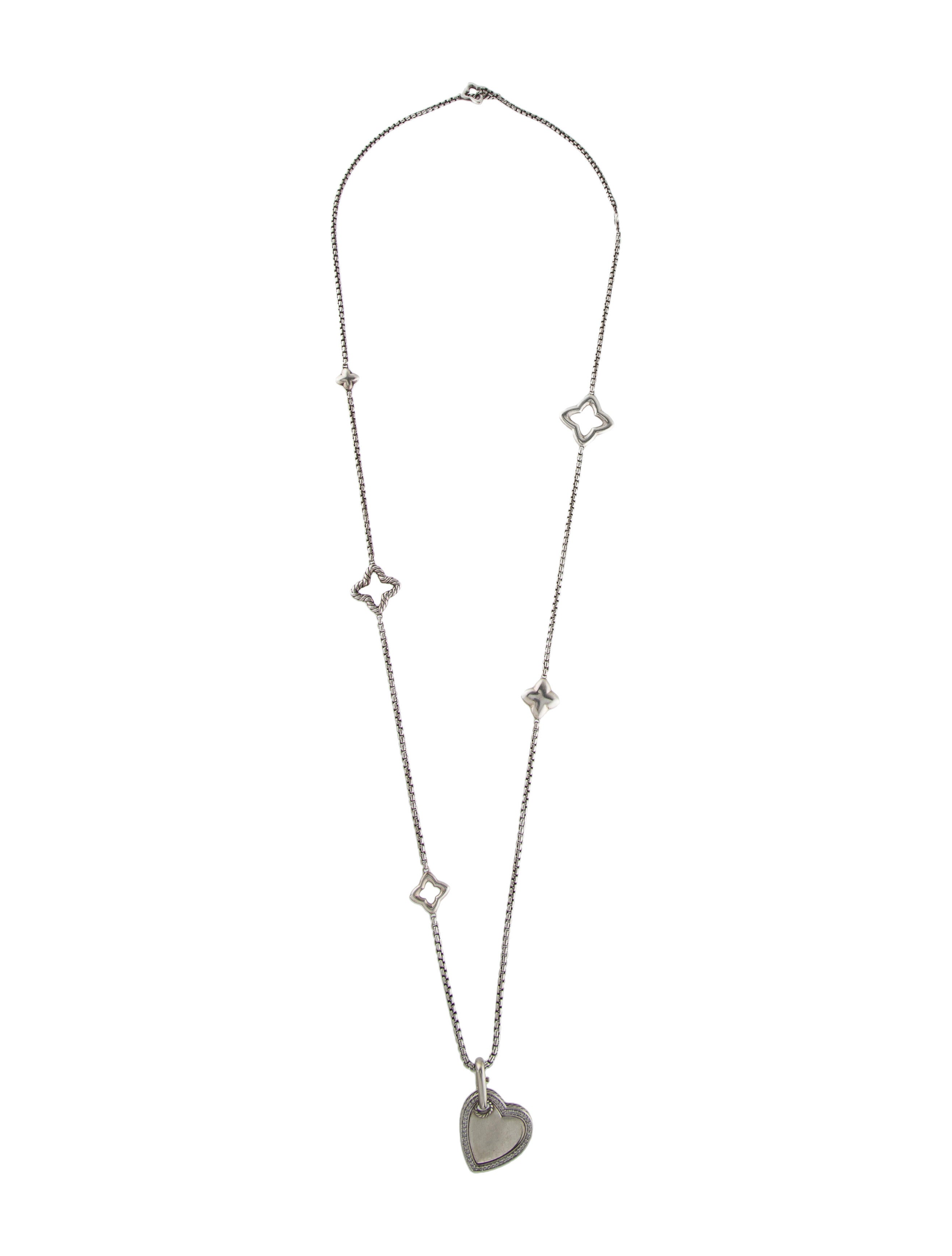 David Yurman Agate & Diamond Pendant Necklace - Sterling Silver ...