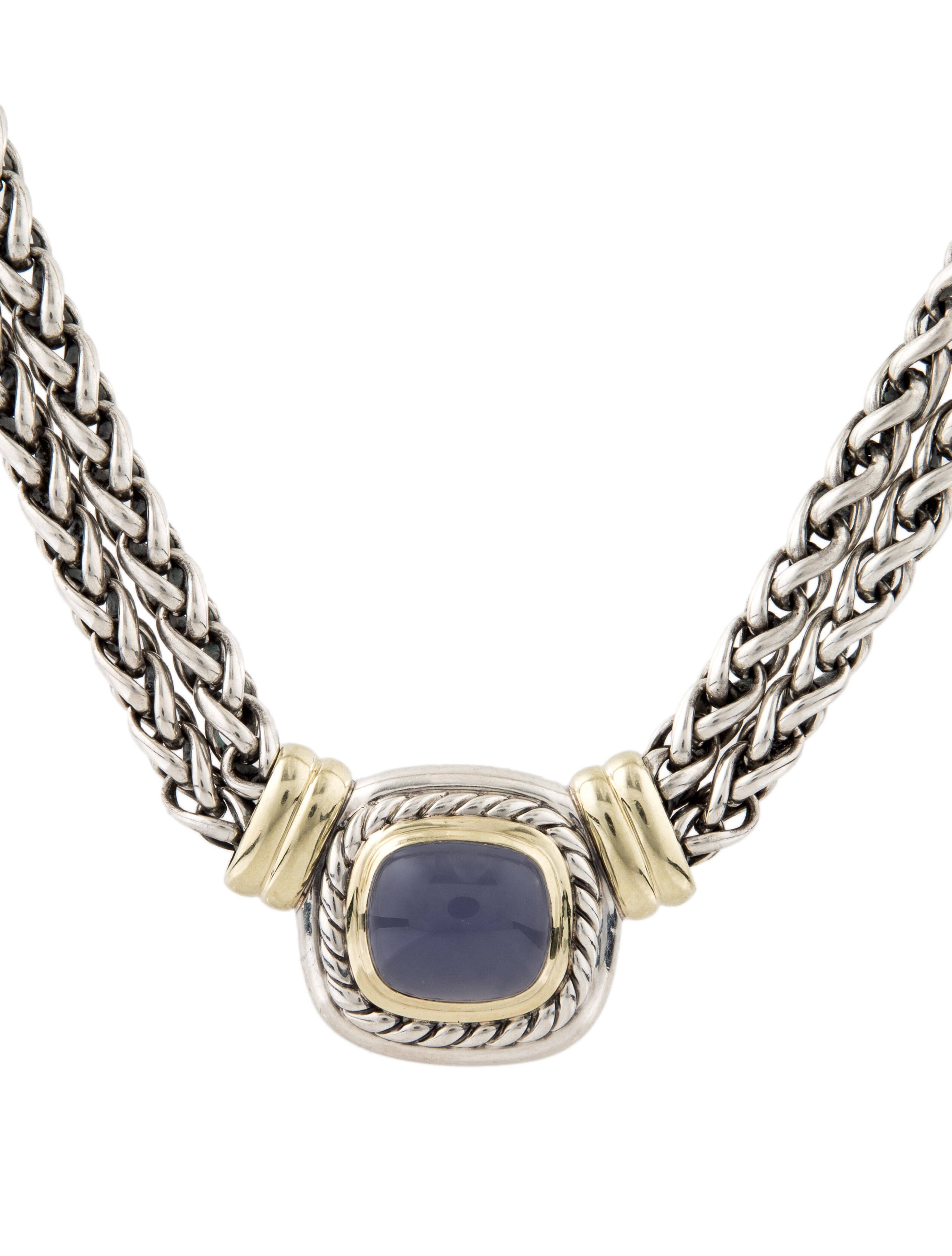 David Yurman Two-Tone Double Wheat Chain Necklace - Silver, 18K Yellow ...