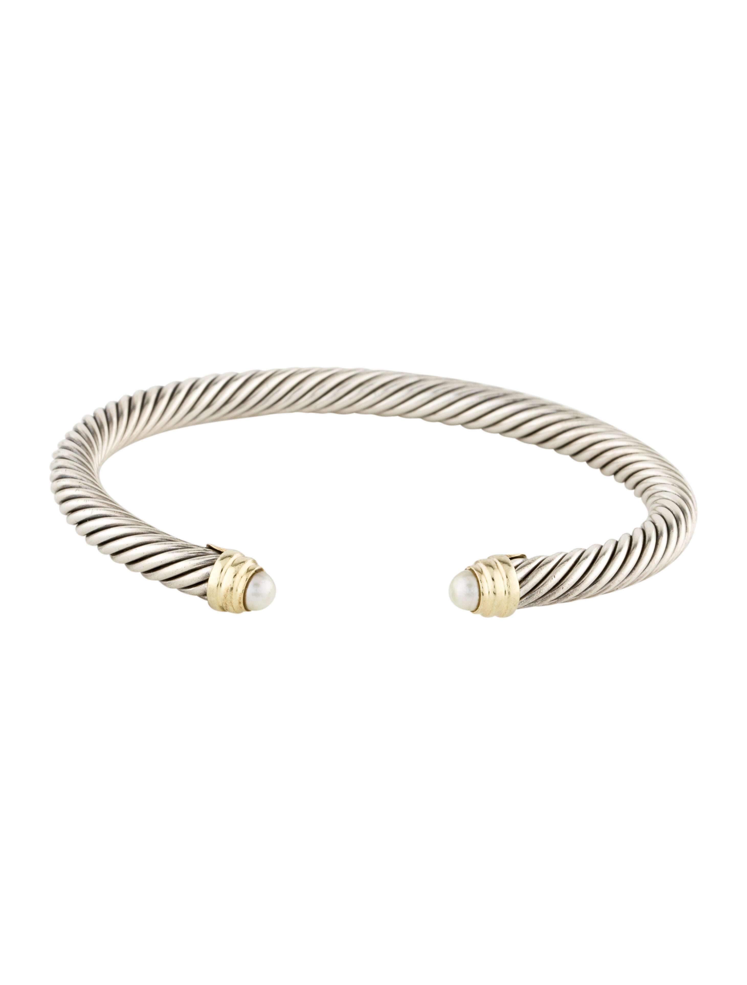David Yurman 14K Double Cable X Cuff Bracelet - 14K Yellow Gold Cuff ...