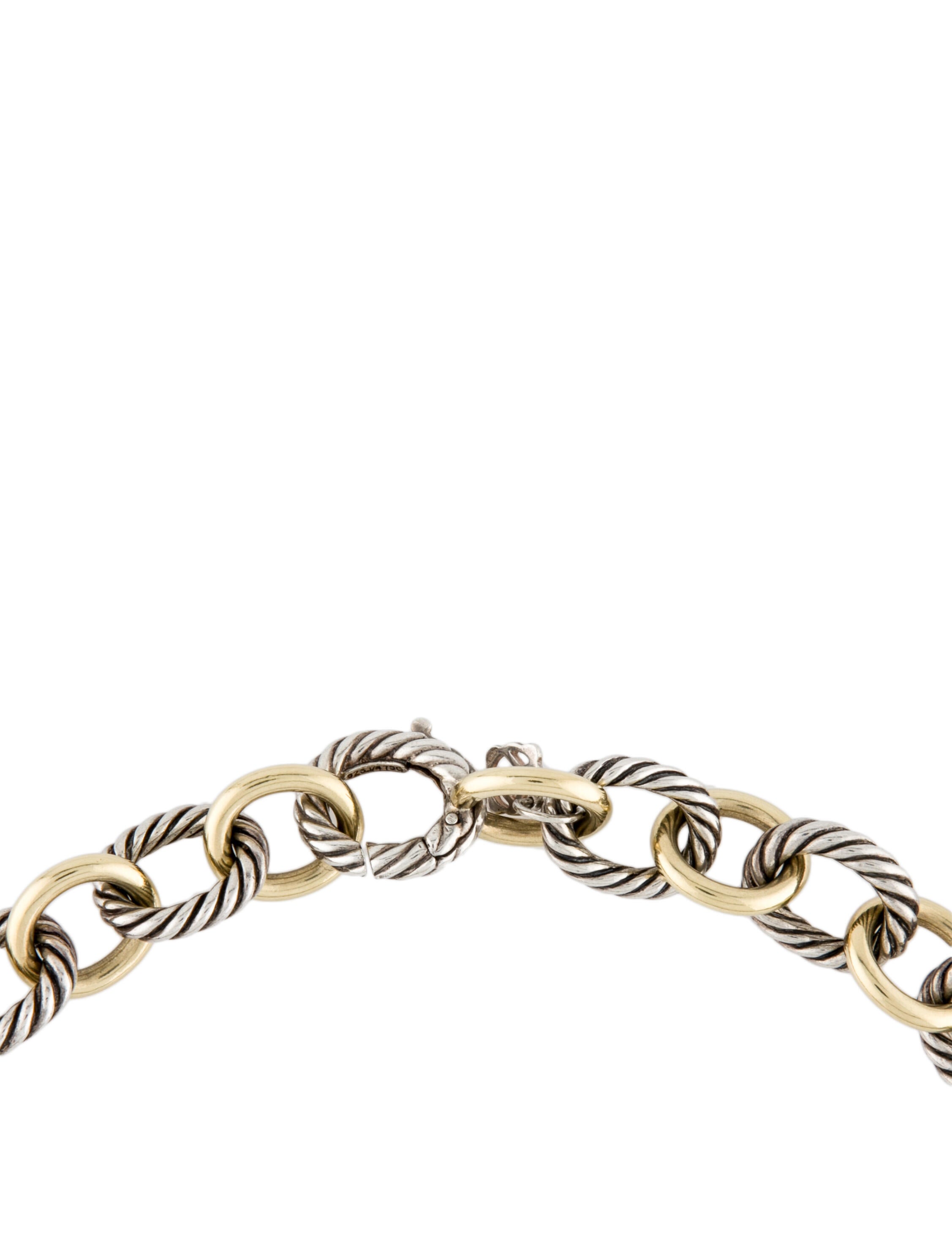 David Yurman Two-Tone Large Wheat Chain Necklace - 14K Yellow Gold ...