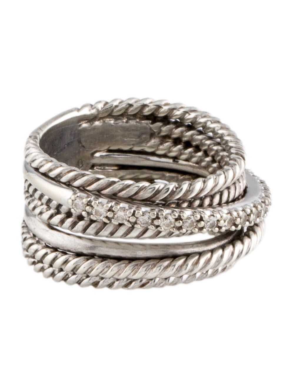 David Yurman Two-Tone X Crossover Band - 18K Yellow Gold Band, Rings ...