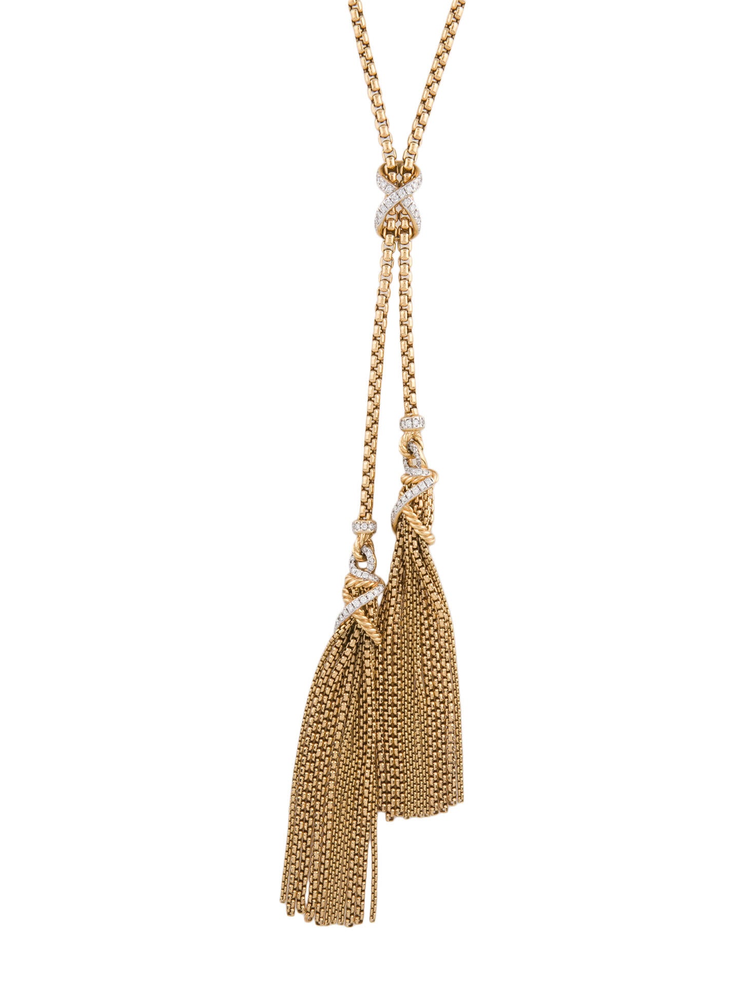 David Yurman 18K Diamond Helena Tassel Necklace - Lavalier, Necklaces ...