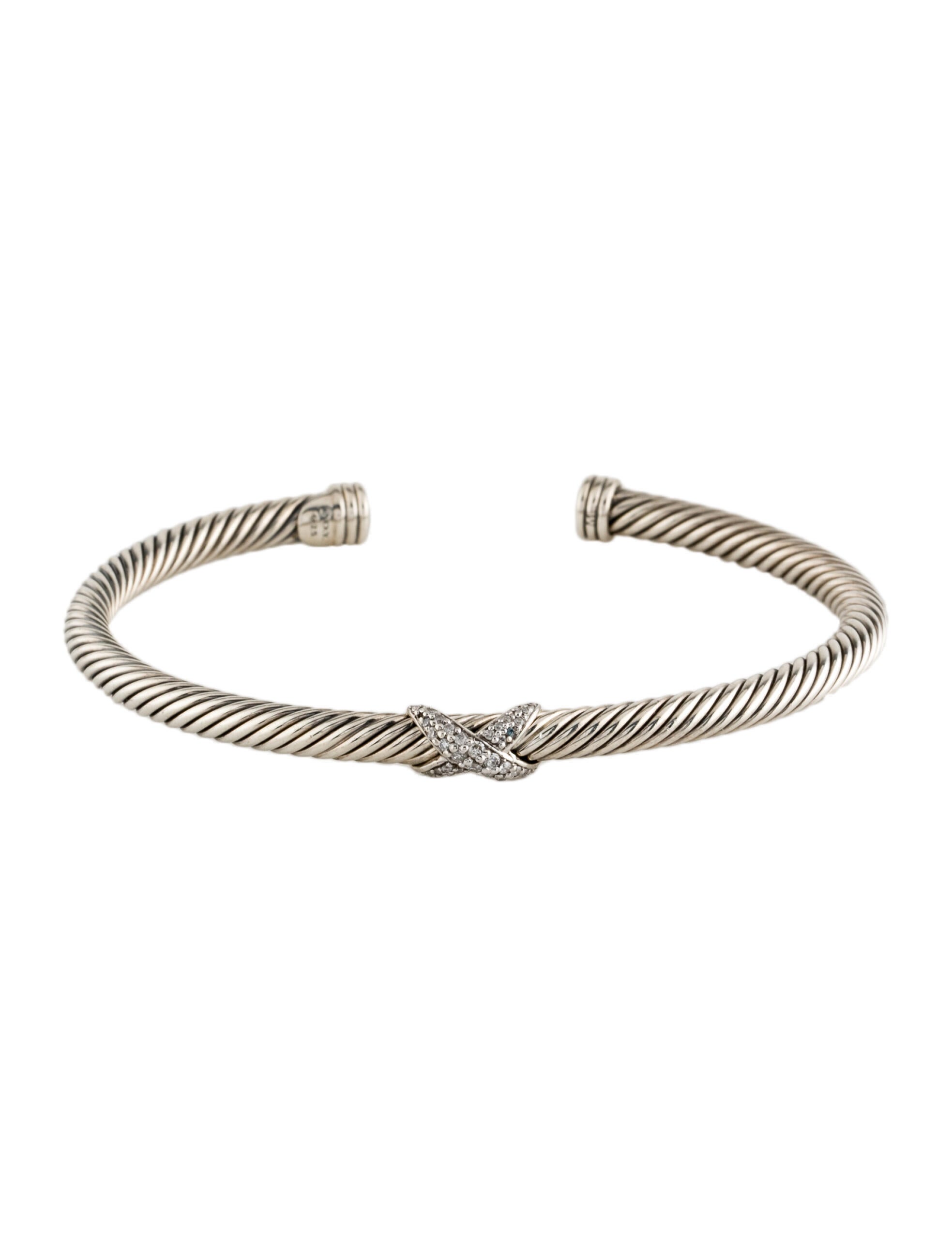 David Yurman Two-Tone Crossover Cuff Bracelet - Sterling Silver Cuff ...