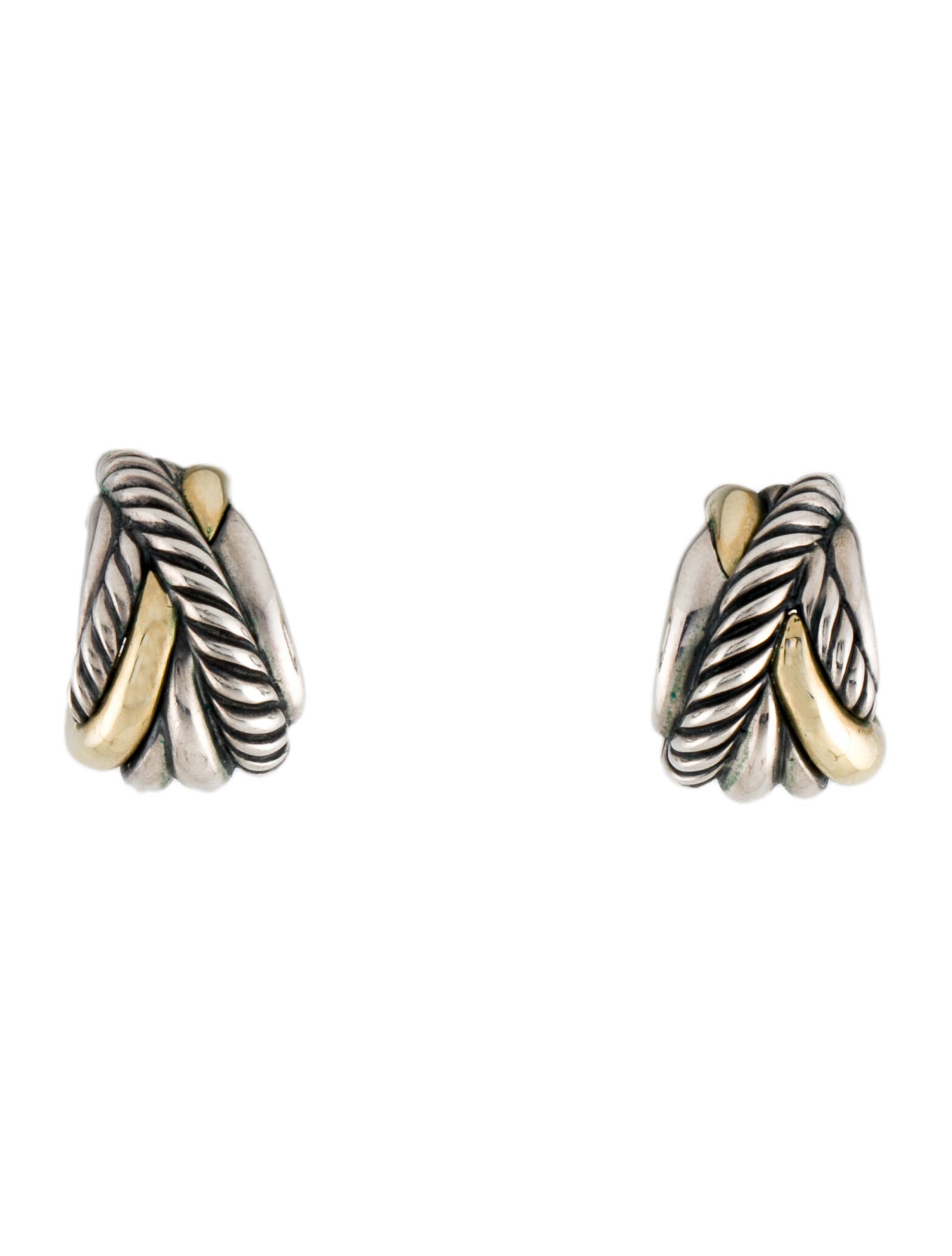 David Yurman Diamond Pavé Huggie Earrings - Sterling Silver Hoop ...
