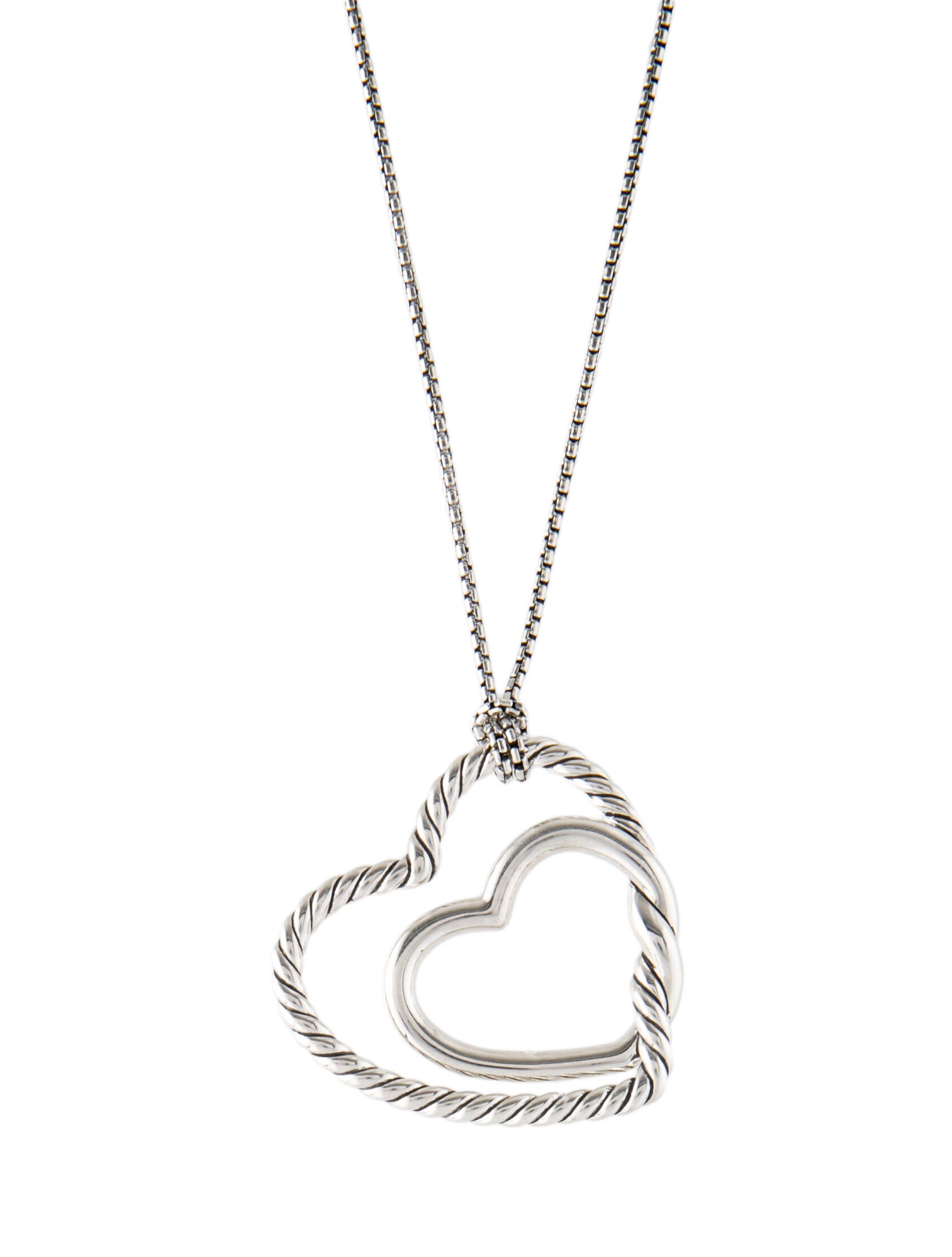 David Yurman Heart Pendant Necklace - Sterling Silver Pendant Necklace ...
