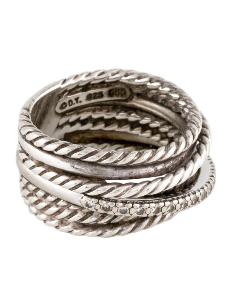 Ring Bernard K. Passman Coral and Diamond Riverwalk Ring - 18K White ...