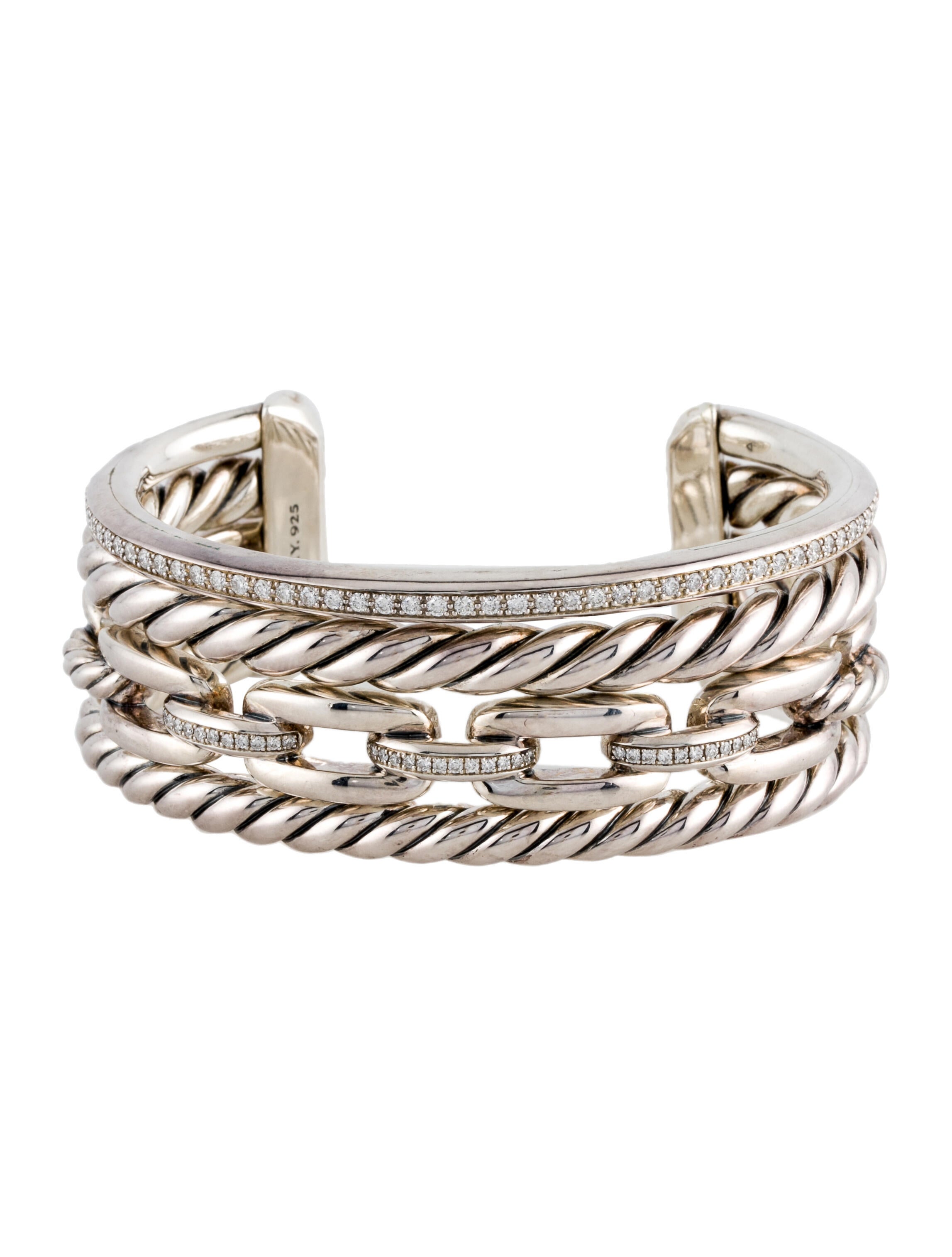 David Yurman Wellesley Four-Row Cuff Bracelet - Sterling Silver Cuff ...