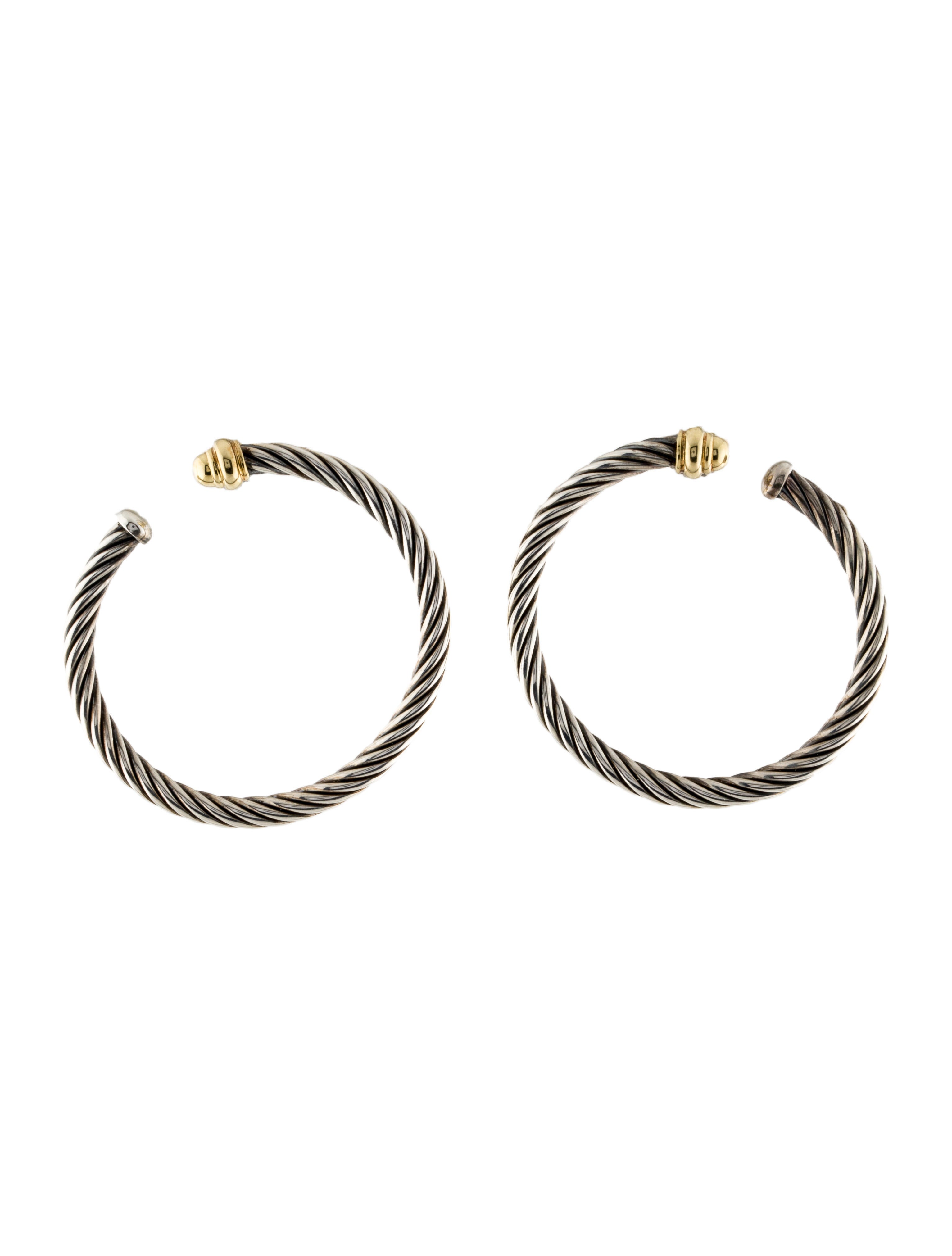 David Yurman Cable Hoop Earrings - Sterling Silver Hoop, Earrings ...