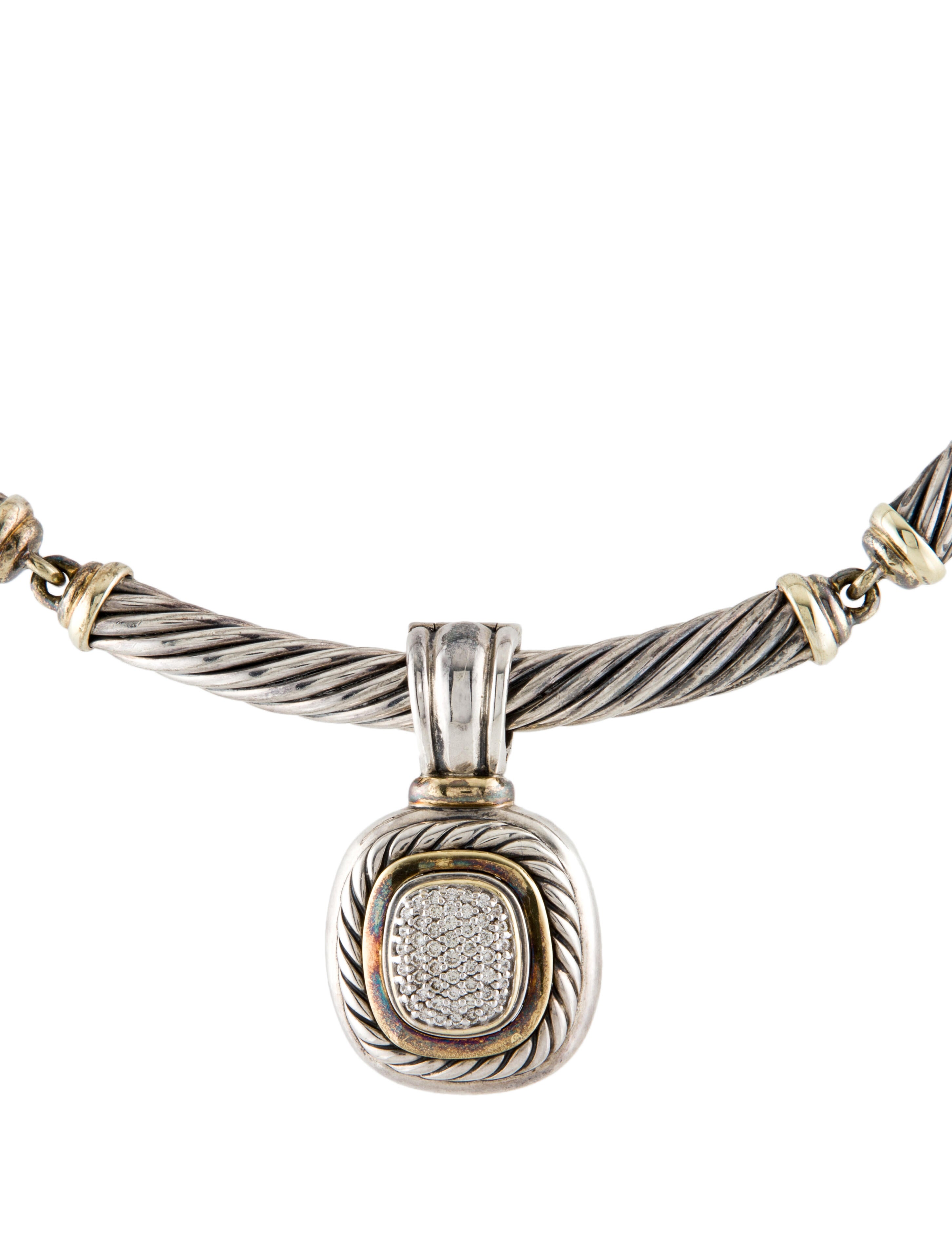 David Yurman Two-Tone Diamond Albion Double Strand Necklace - 18K ...