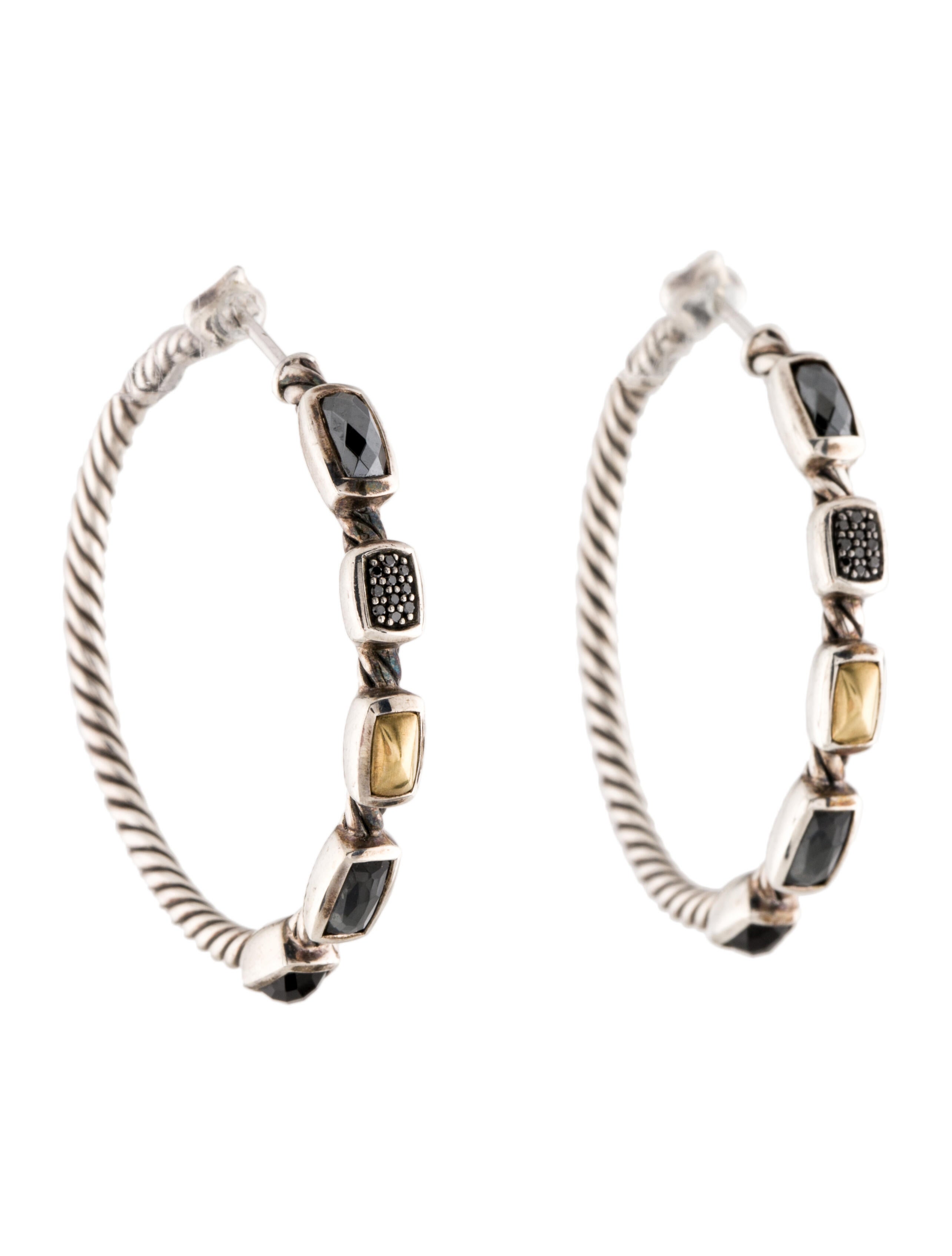 David Yurman Multistone Confetti Hoop Earrings - Sterling Silver Hoop ...