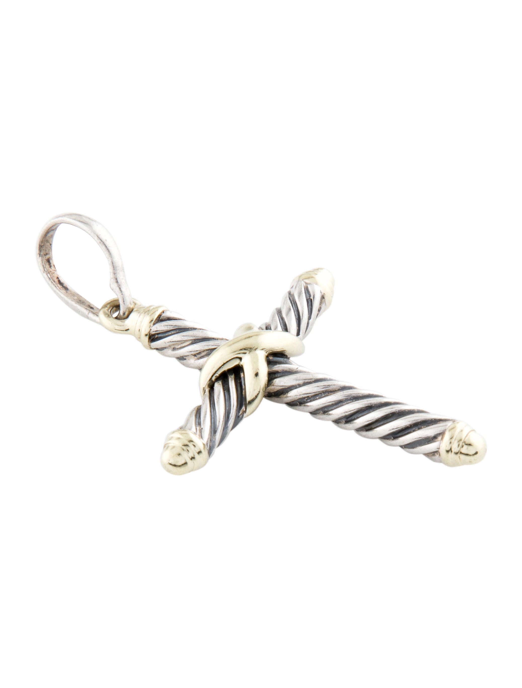 David Yurman Two-Tone X Cross Pendant - 14K Yellow Gold Pendant ...