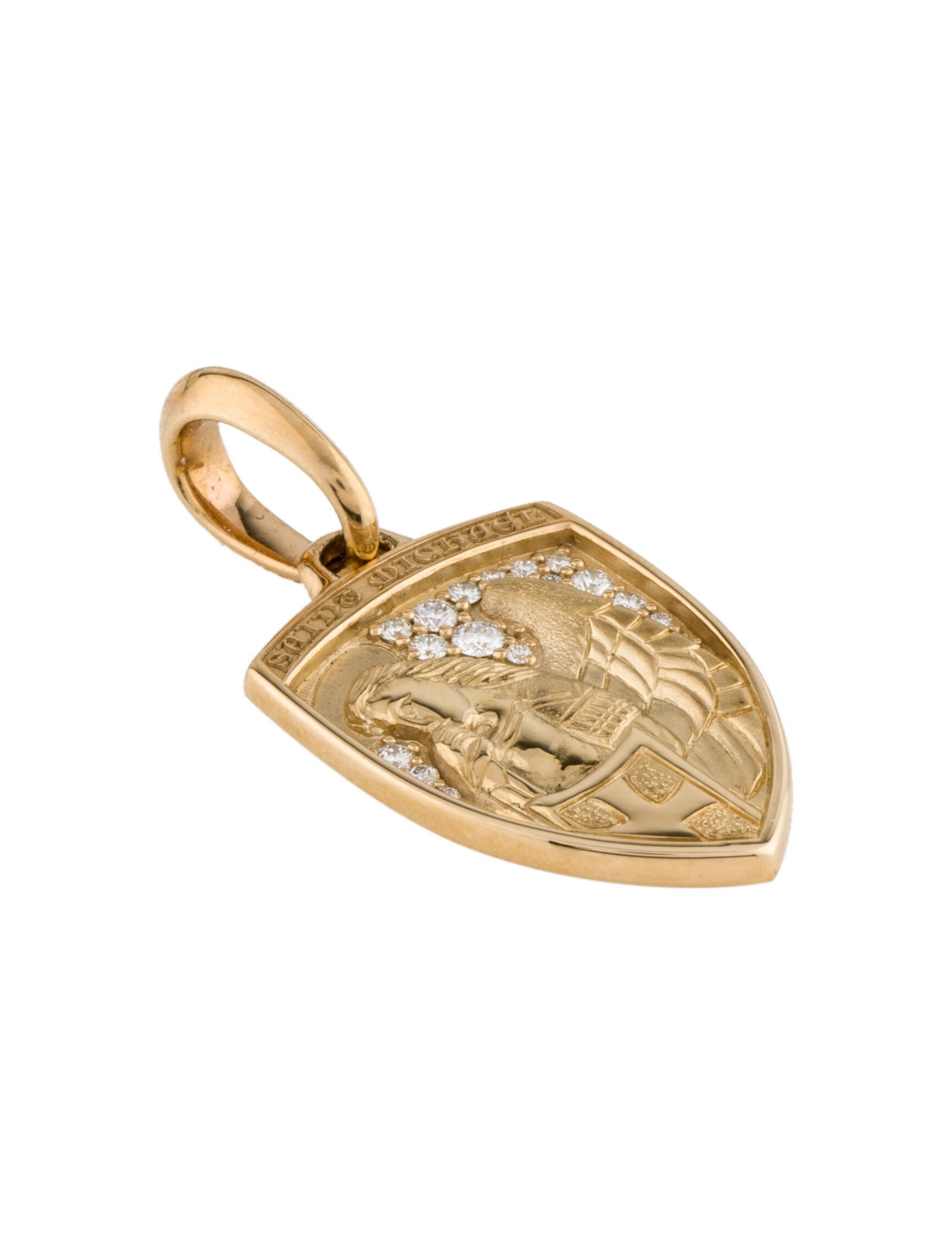 David Yurman 18K Diamond St. Michael Amulet - Pendant Necklace ...