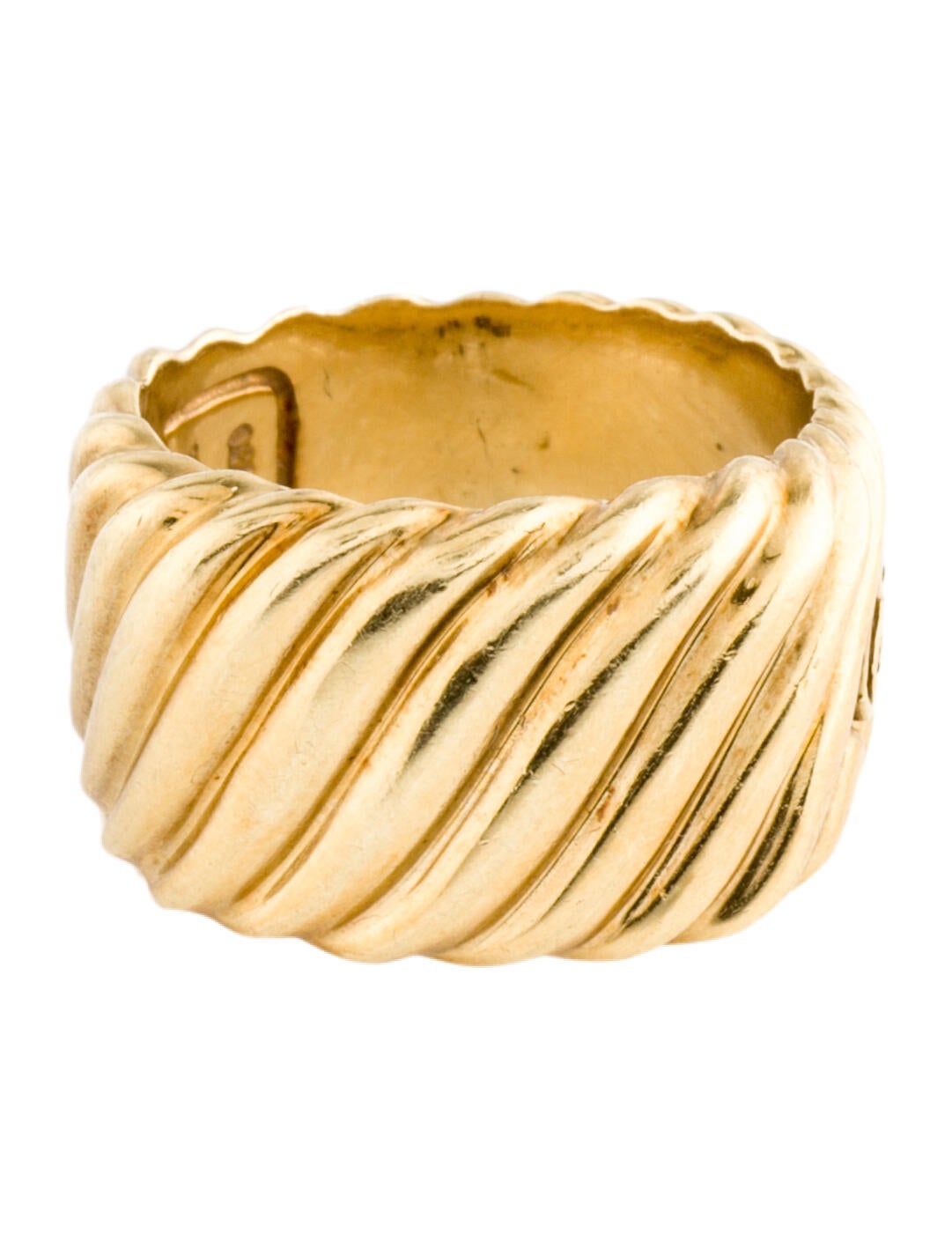 David Yurman 18K Sculpted Cable Ring - Signet Ring, Rings - DVY143382 ...