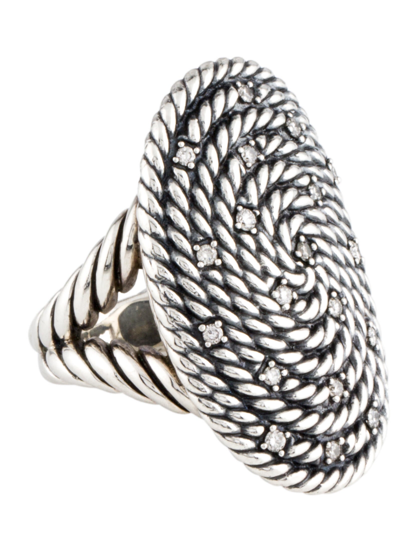 David Yurman 18K Diamond Confetti 4-Row Band - 18K Yellow Gold Band ...