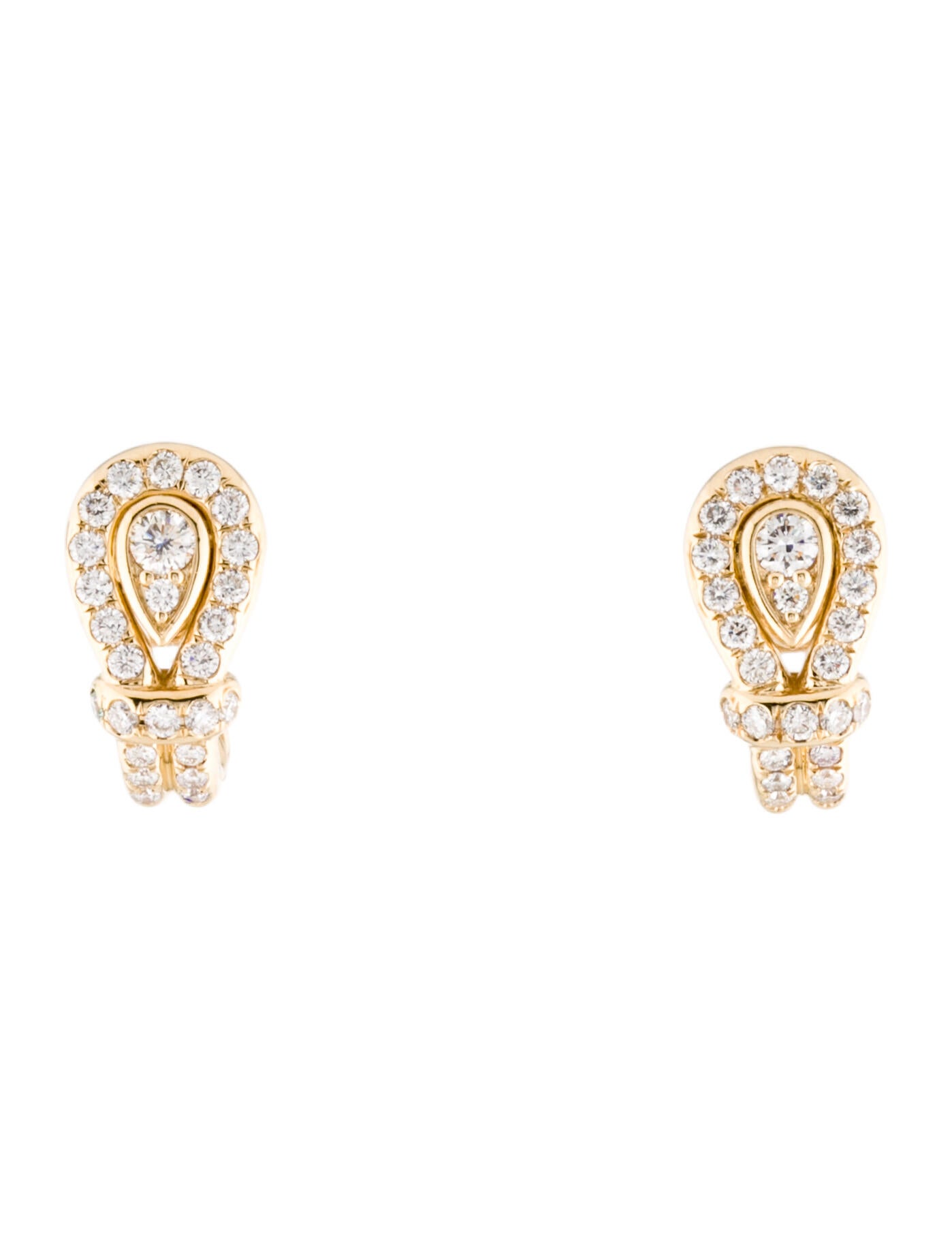 David Yurman 18K Diamond Thoroughbred Loop Huggie Hoop Earrings - 18K ...