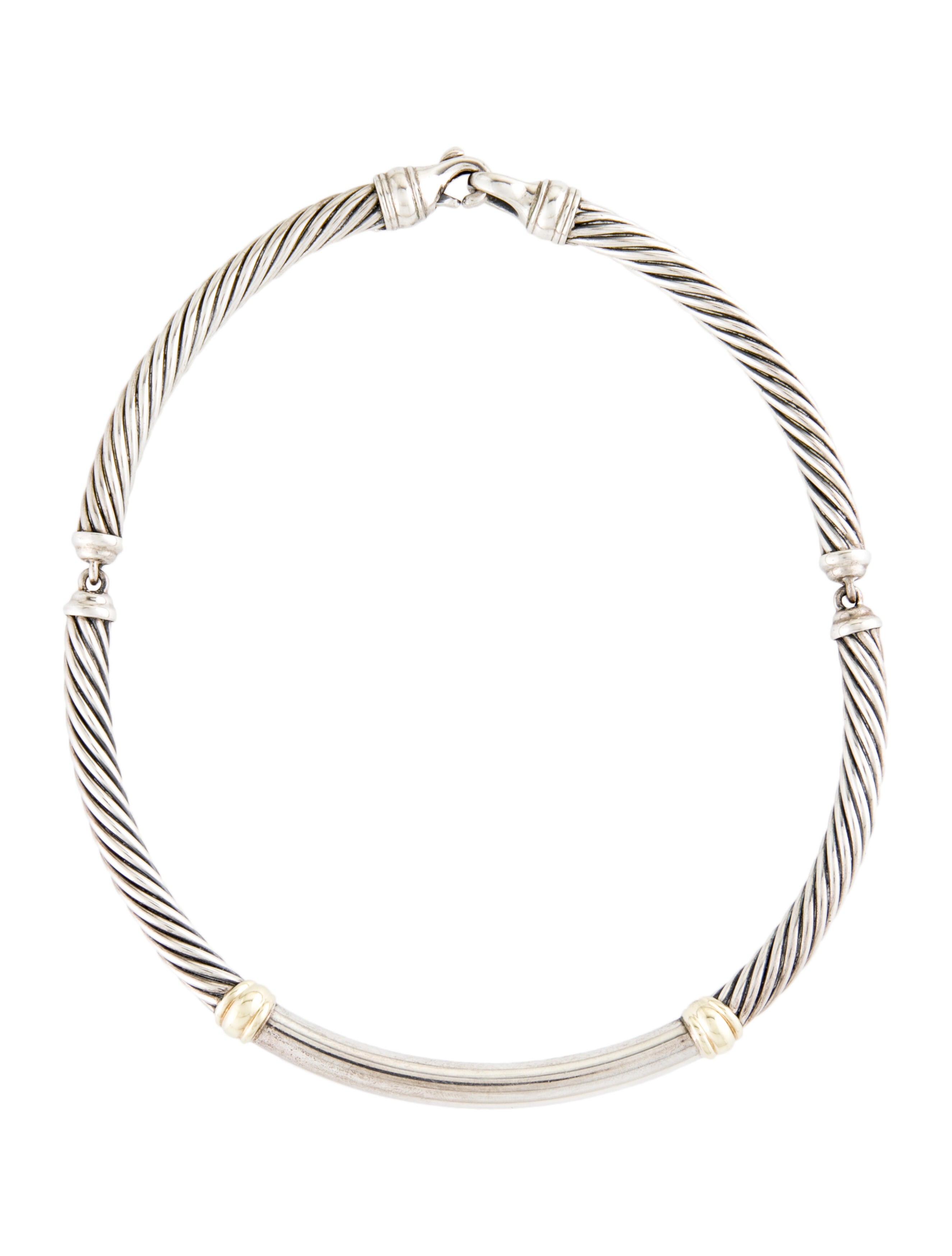 David Yurman Two-Tone Metro Cable Collar Necklace - 14K Yellow Gold ...