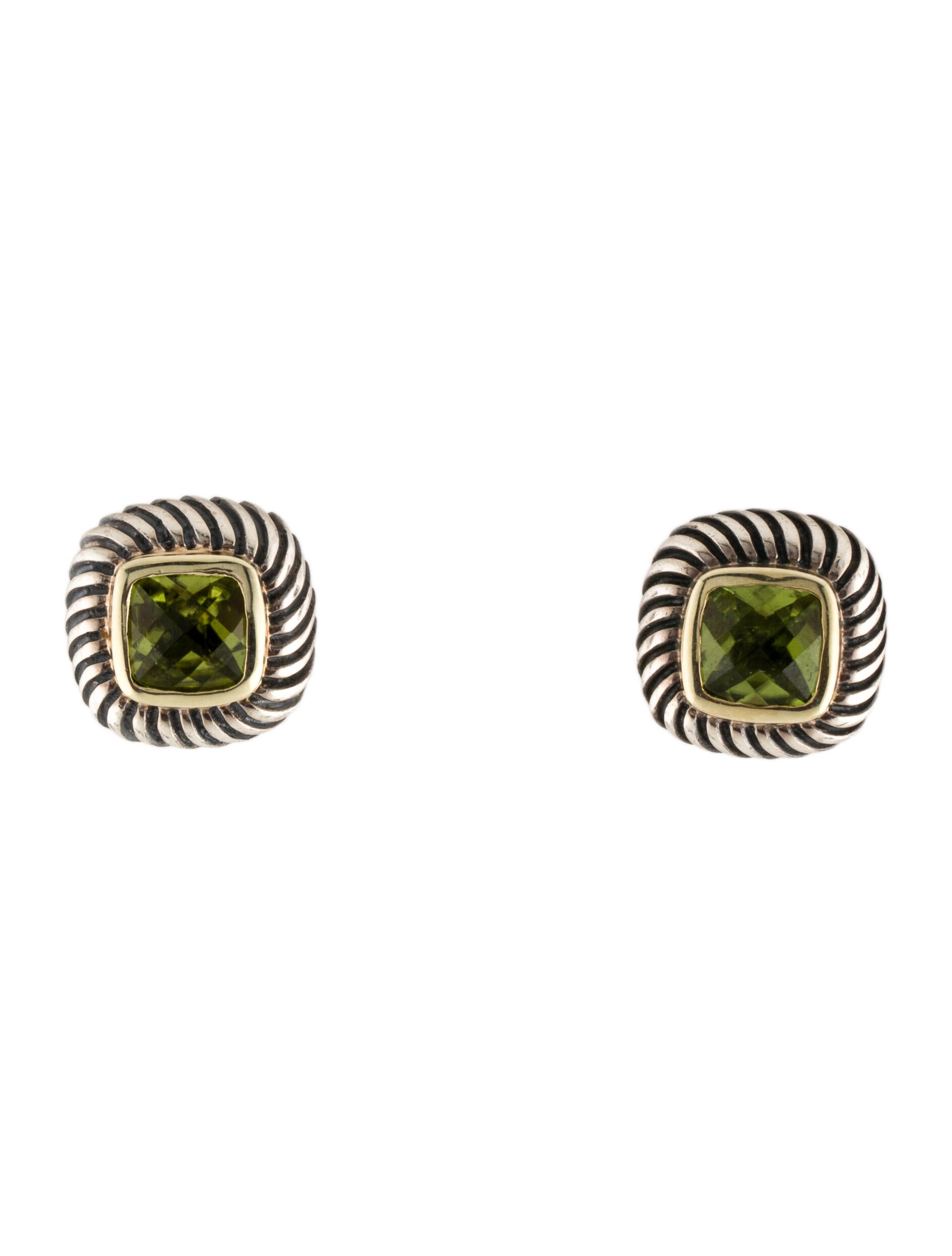 David Yurman Peridot Stud Earrings - 14K Yellow Gold Stud, Earrings ...