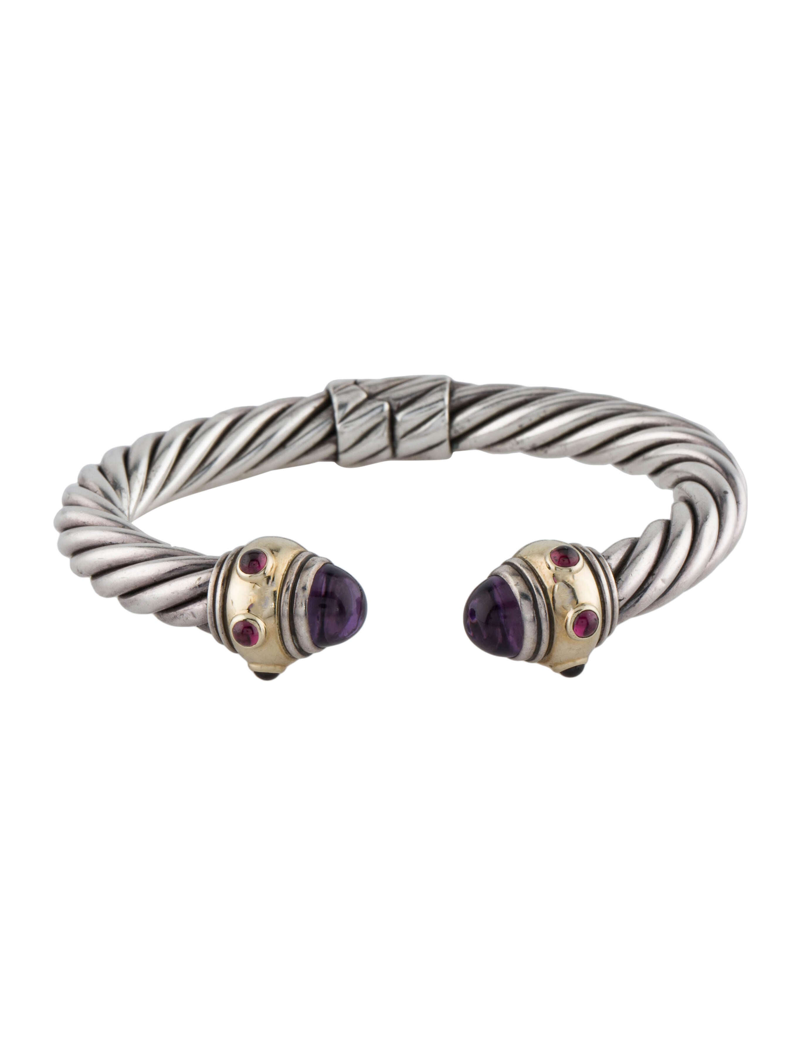 David Yurman Amethyst & Rhodolite Renaissance Cuff Bracelet - 14K ...