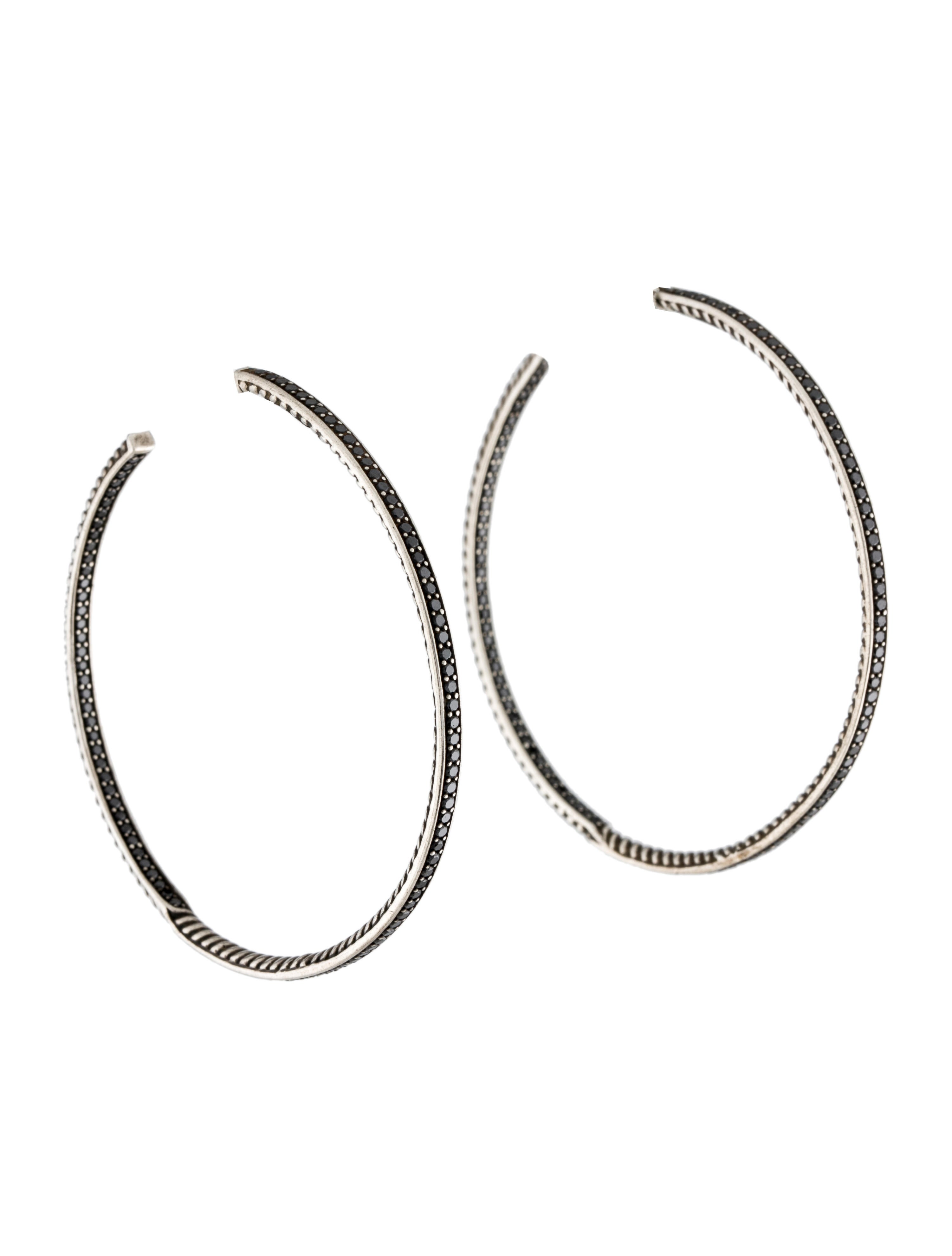 David Yurman Sculpted Cable Hoop Earrings - Sterling Silver Hoop ...