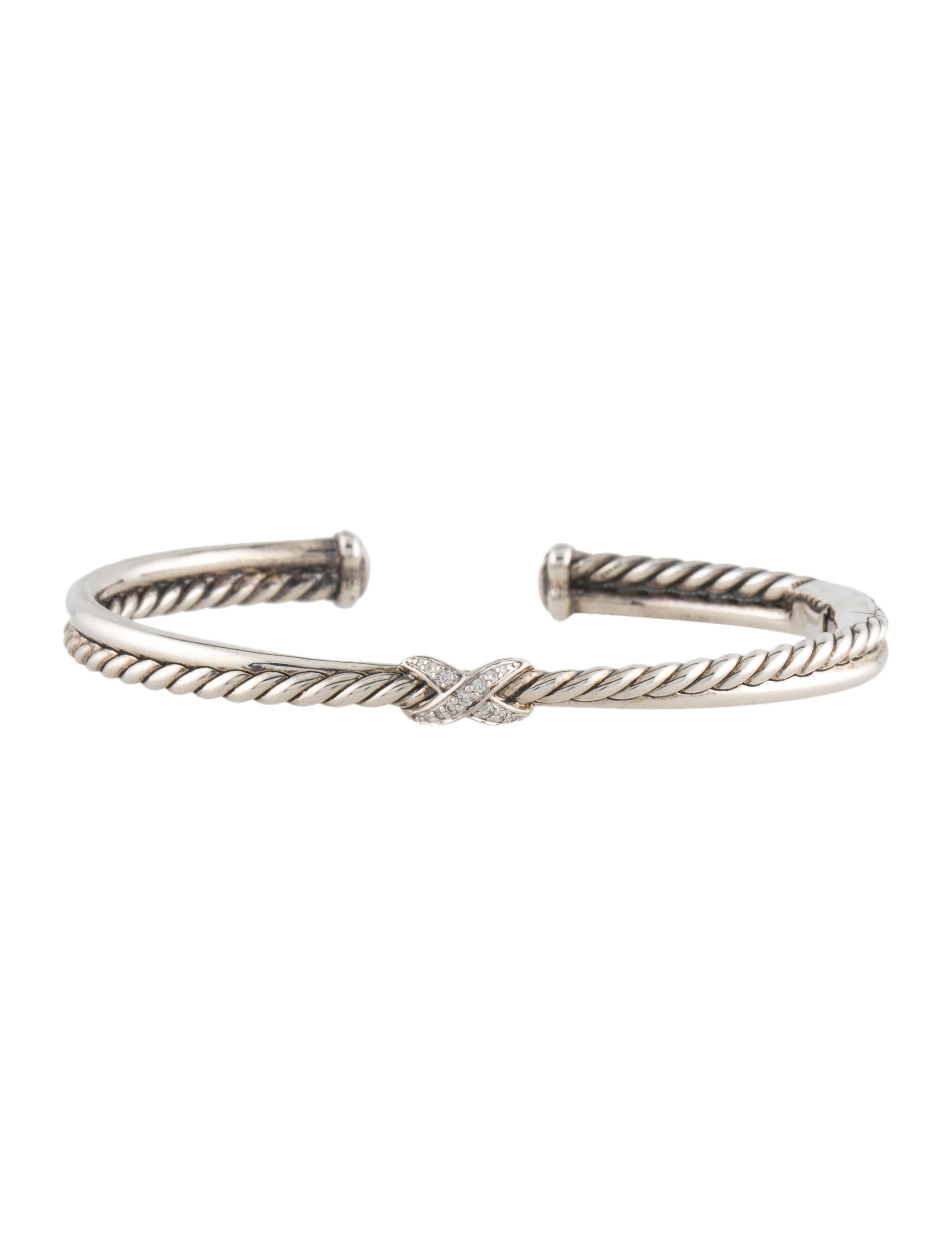 David Yurman Two-Tone X Crossover Cuff Bracelet - 18K Yellow Gold Cuff ...