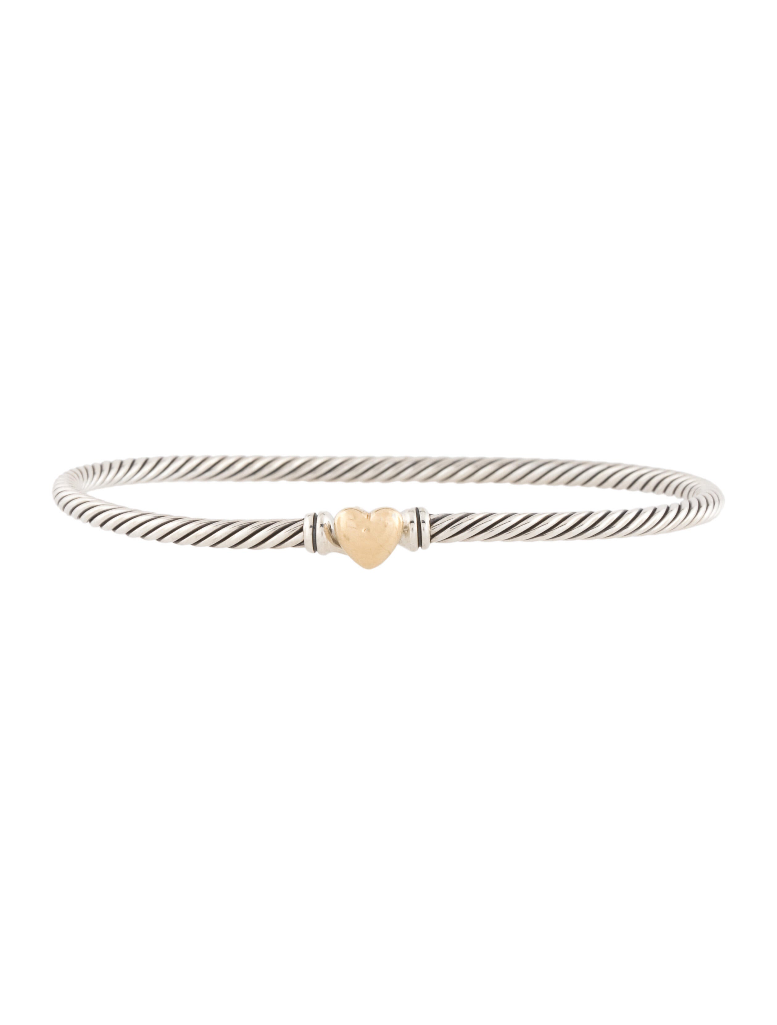 David Yurman Heart Bracelet - 18K Yellow Gold Bangle, Bracelets ...