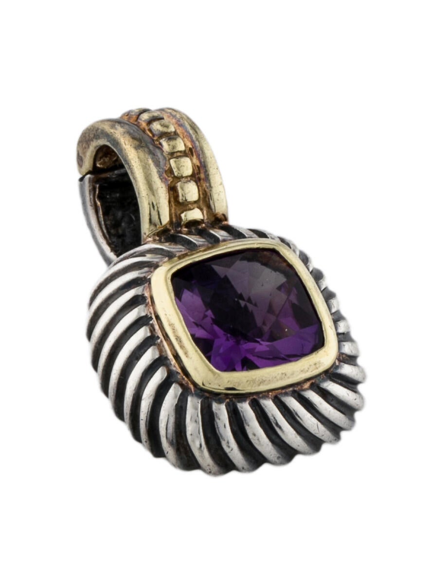 David Yurman Two-Tone Amethyst Albion Pendant - 14K Yellow Gold Pendant ...