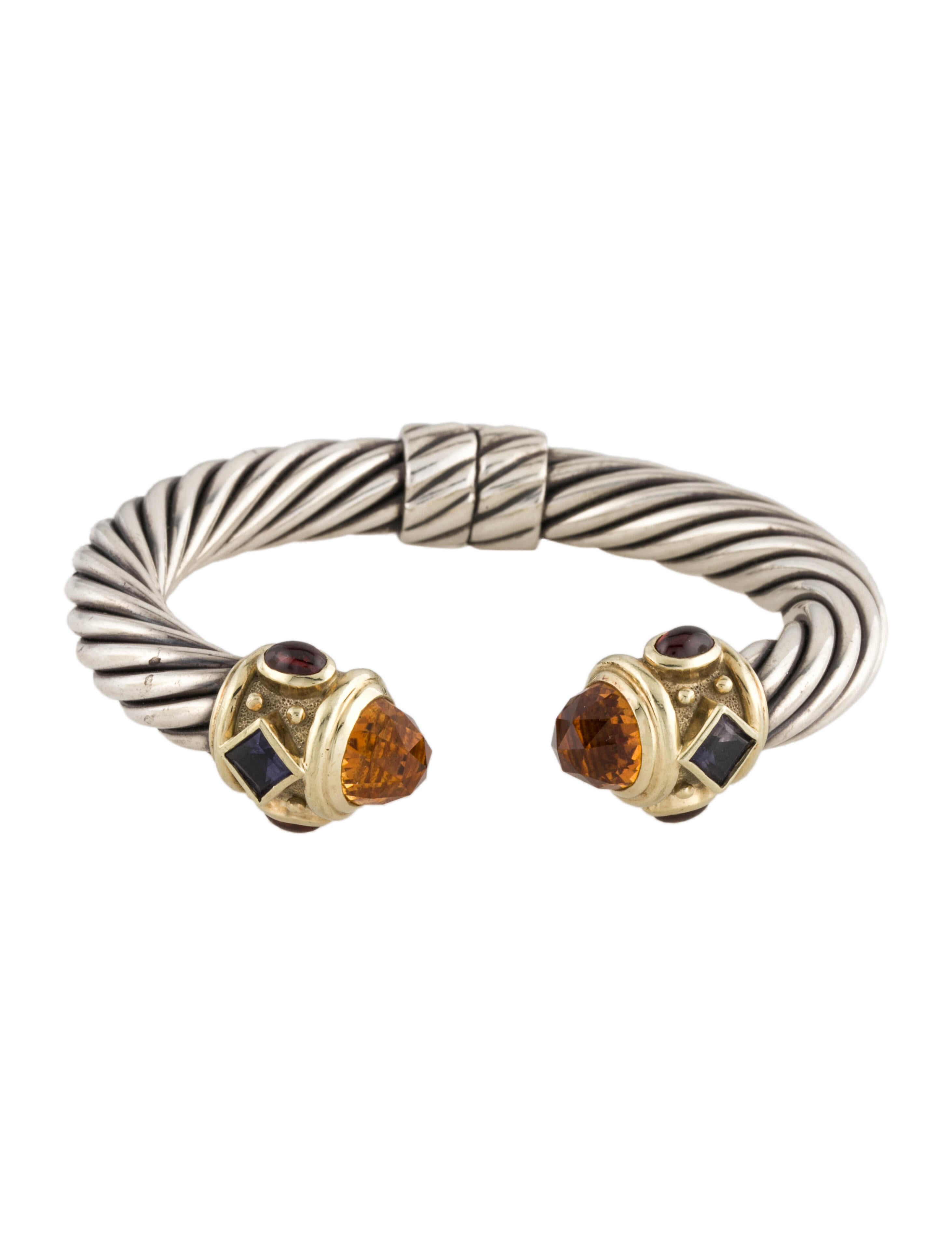 David Yurman Citrine, Garnet, & Iolite Renaissance Cuff Bracelet - 14K ...