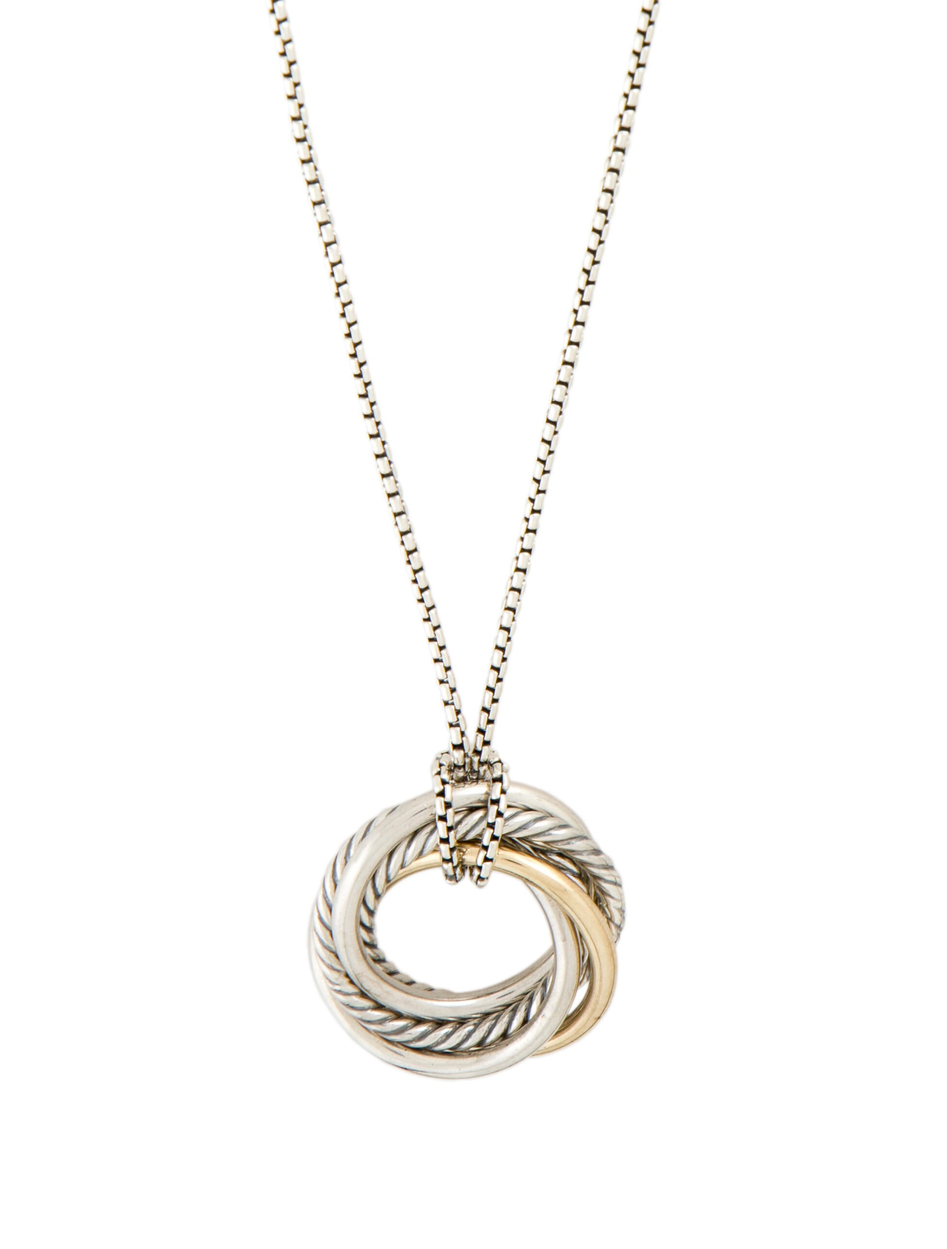 David Yurman Crossover Pendant Necklace - 14K Yellow Gold Pendant ...