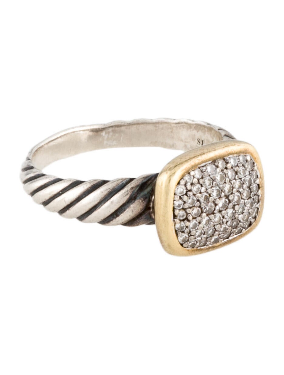 David Yurman 18K Diamond Labyrinth® Band Ring - 18K Yellow Gold Band ...