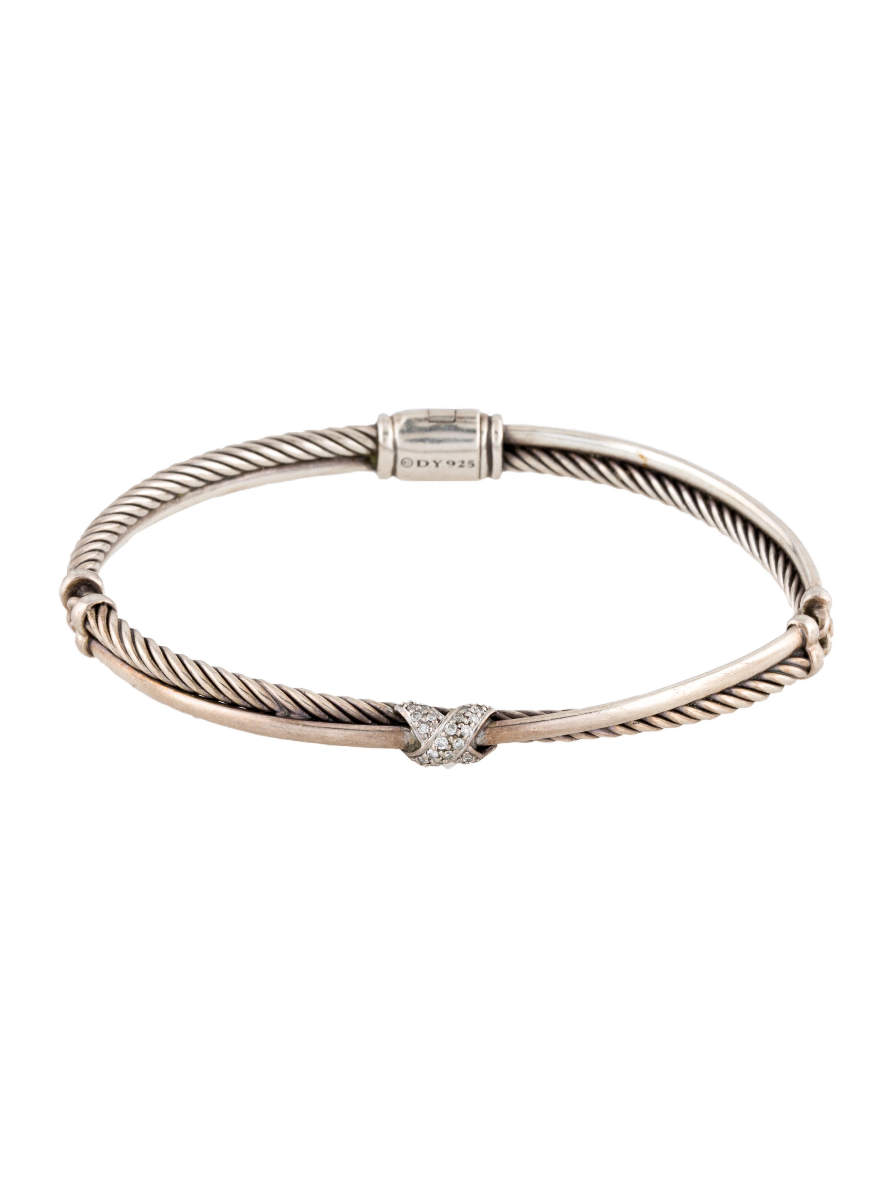 David Yurman Turquoise Station Bracelet - Sterling Silver Bangle ...
