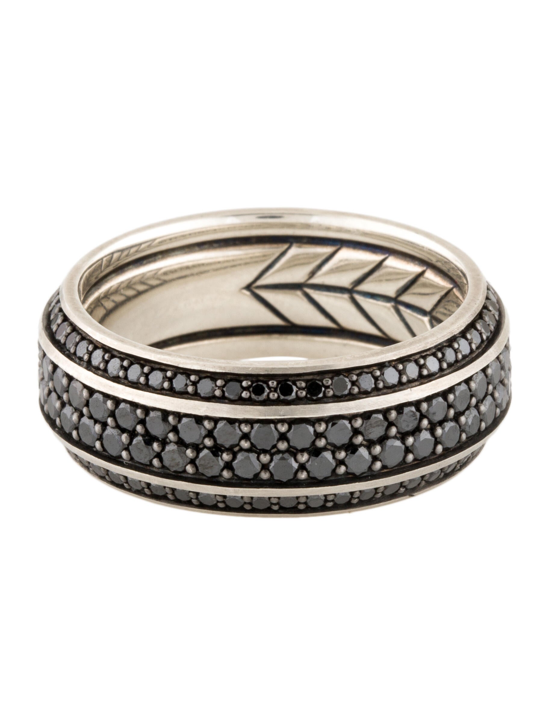 Ring 14K Diamond Slider Band - 14K Yellow Gold Band, Rings ...