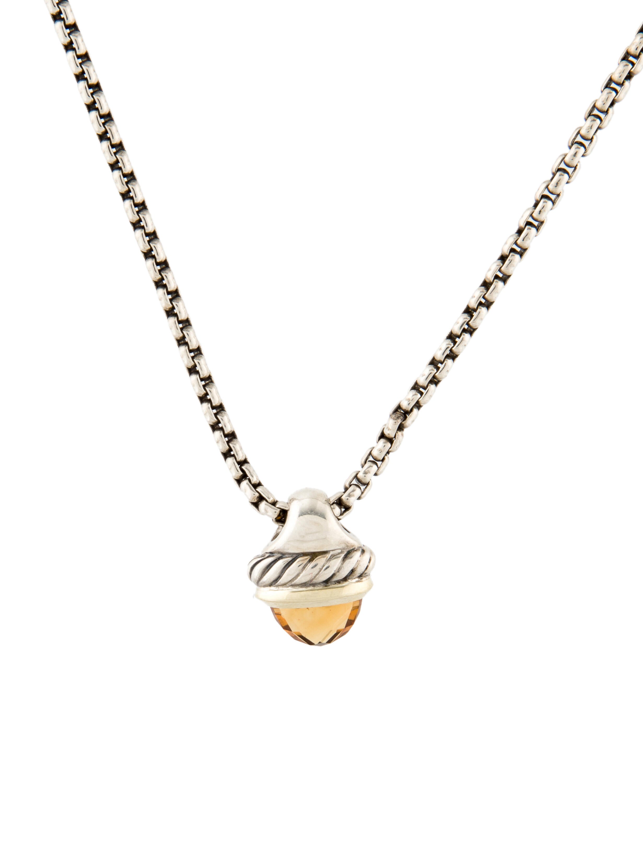 David Yurman Peridot Color Classics Pendant Necklace - 18K Yellow Gold ...