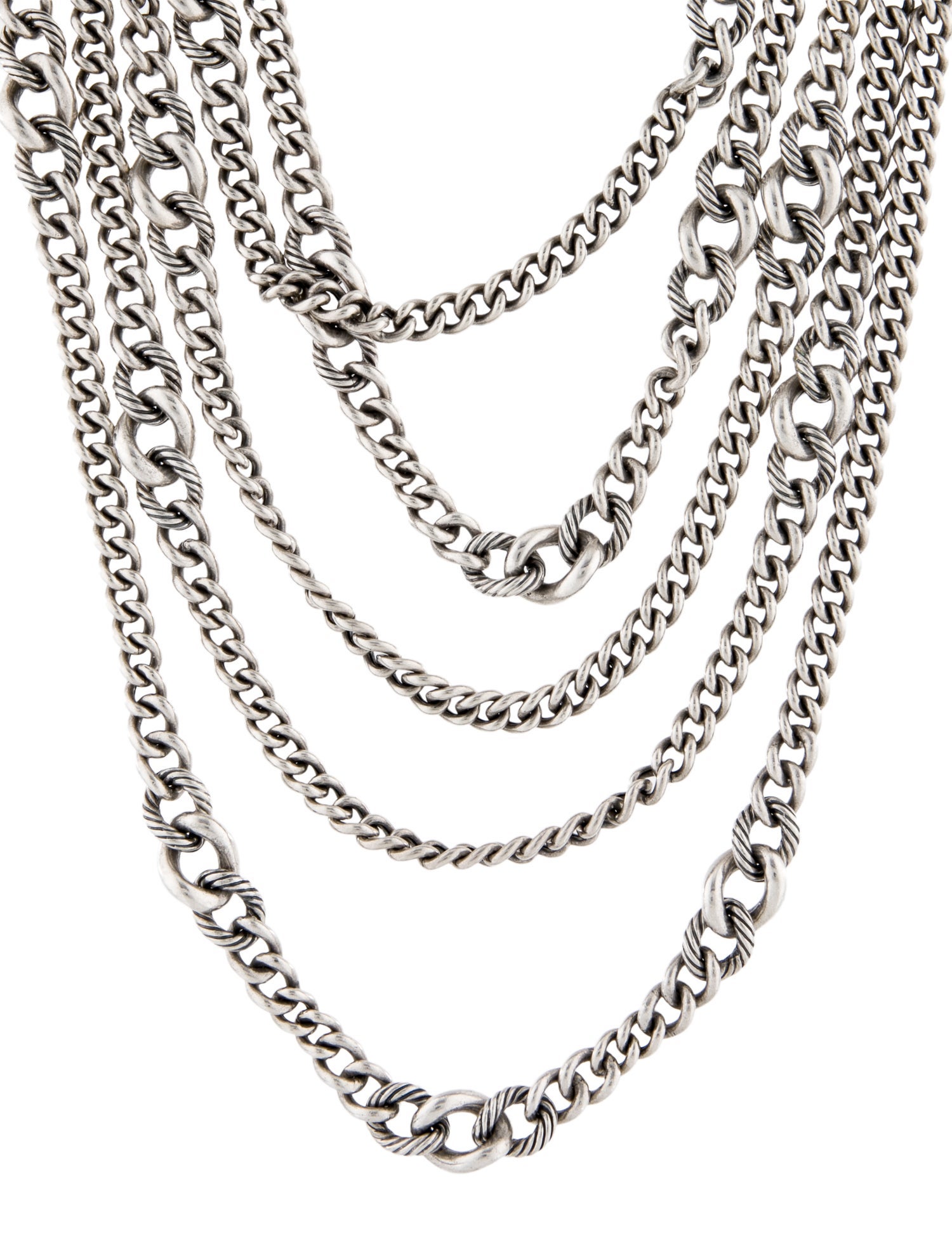 David Yurman Belmont Drape 5-Row Curb Chain Necklace - Collar ...