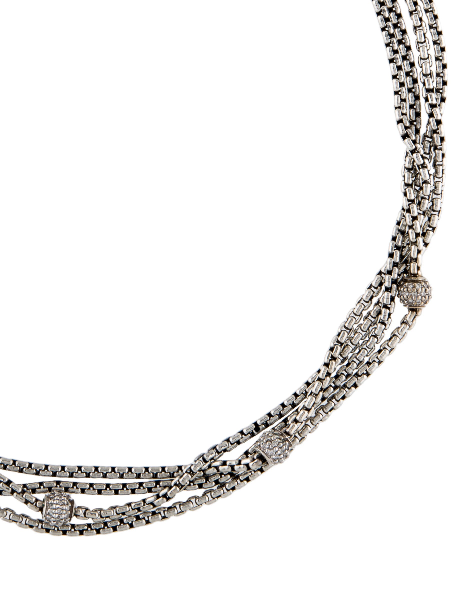 David Yurman 1.17ctw Diamond Four Row Multistrand Necklace ...