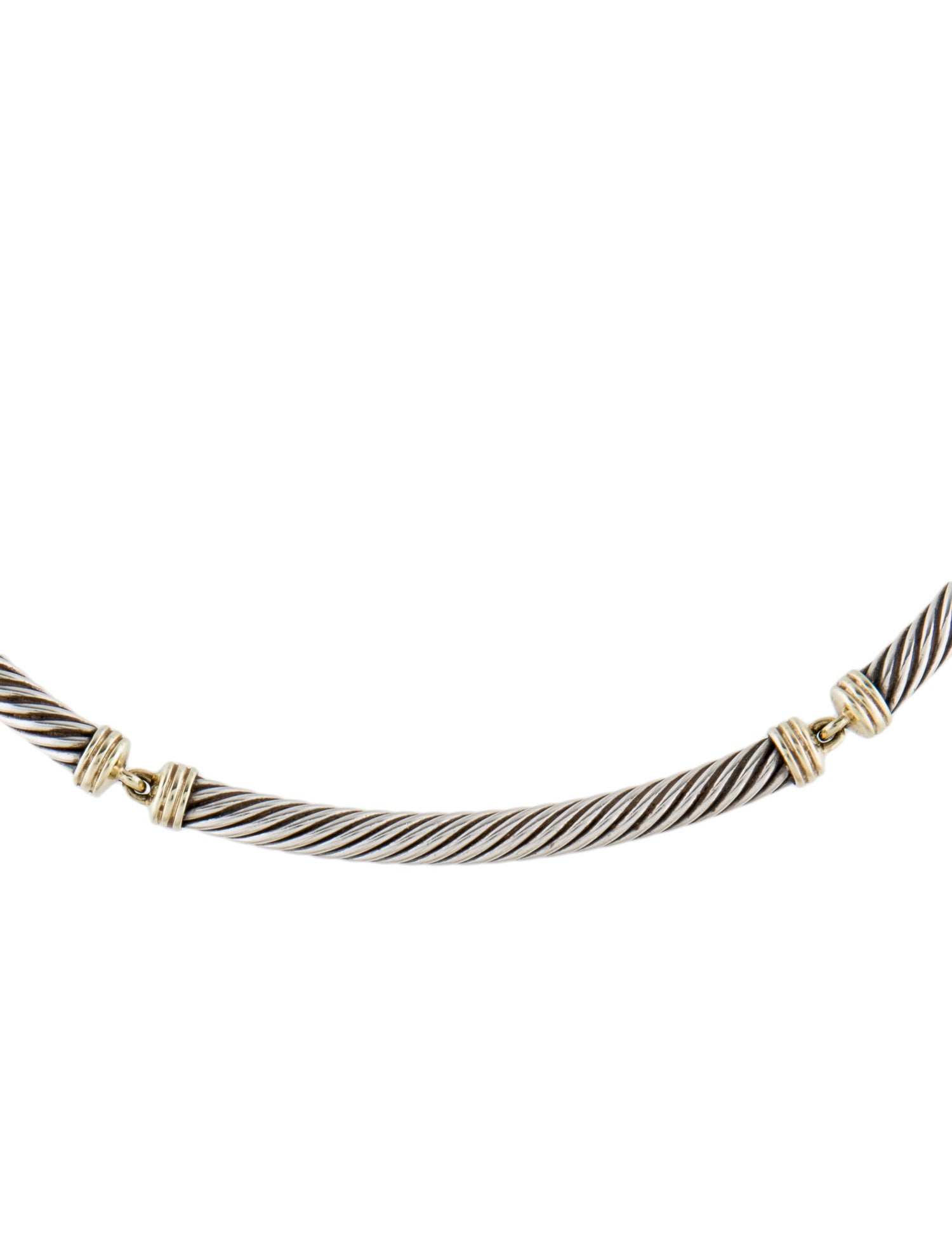 David Yurman David Yurman Two-Tone Cable Crossover Choker Necklace ...