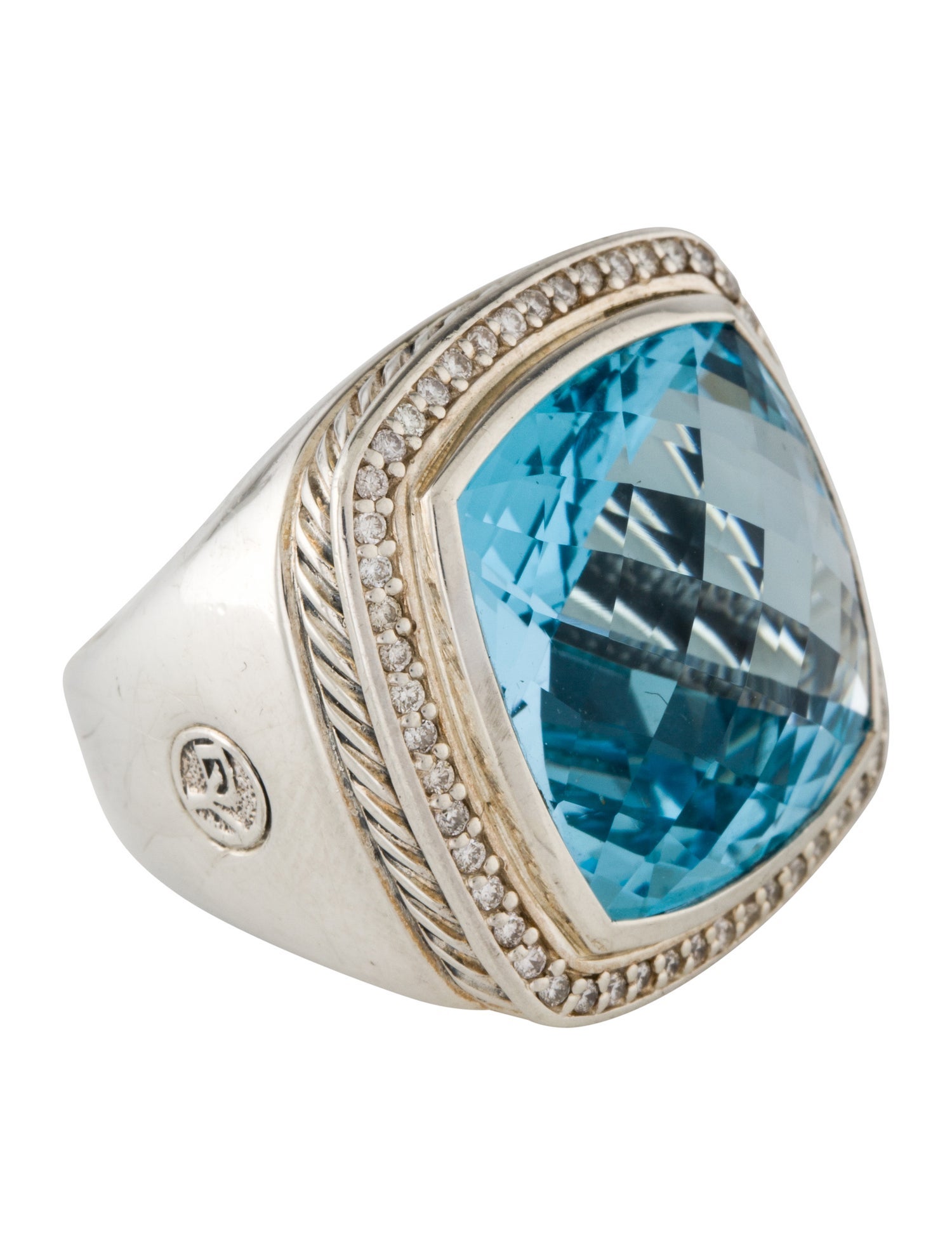 David Yurman Topaz & Diamond Albion Cocktail Ring - Sterling Silver ...