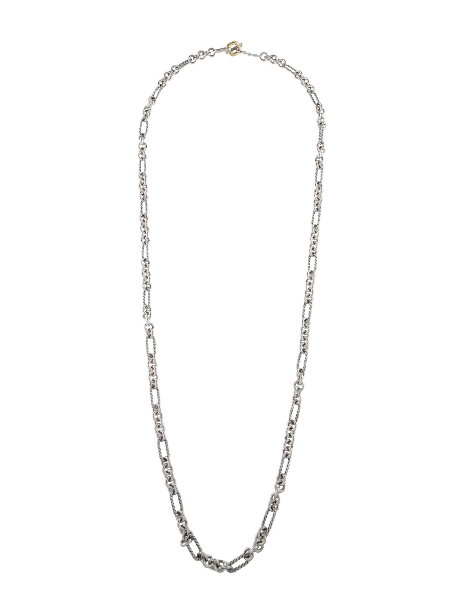 David Yurman Two-Tone Figaro Chain Necklace - 18K Yellow Gold Chain ...
