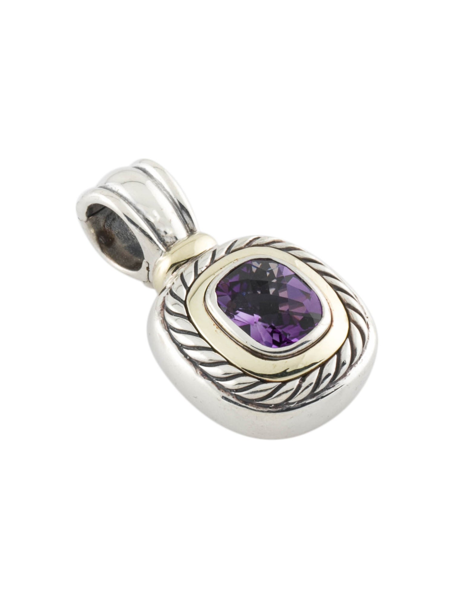 David Yurman Amethyst Enhancer Pendant - 14K Yellow Gold Pendant ...