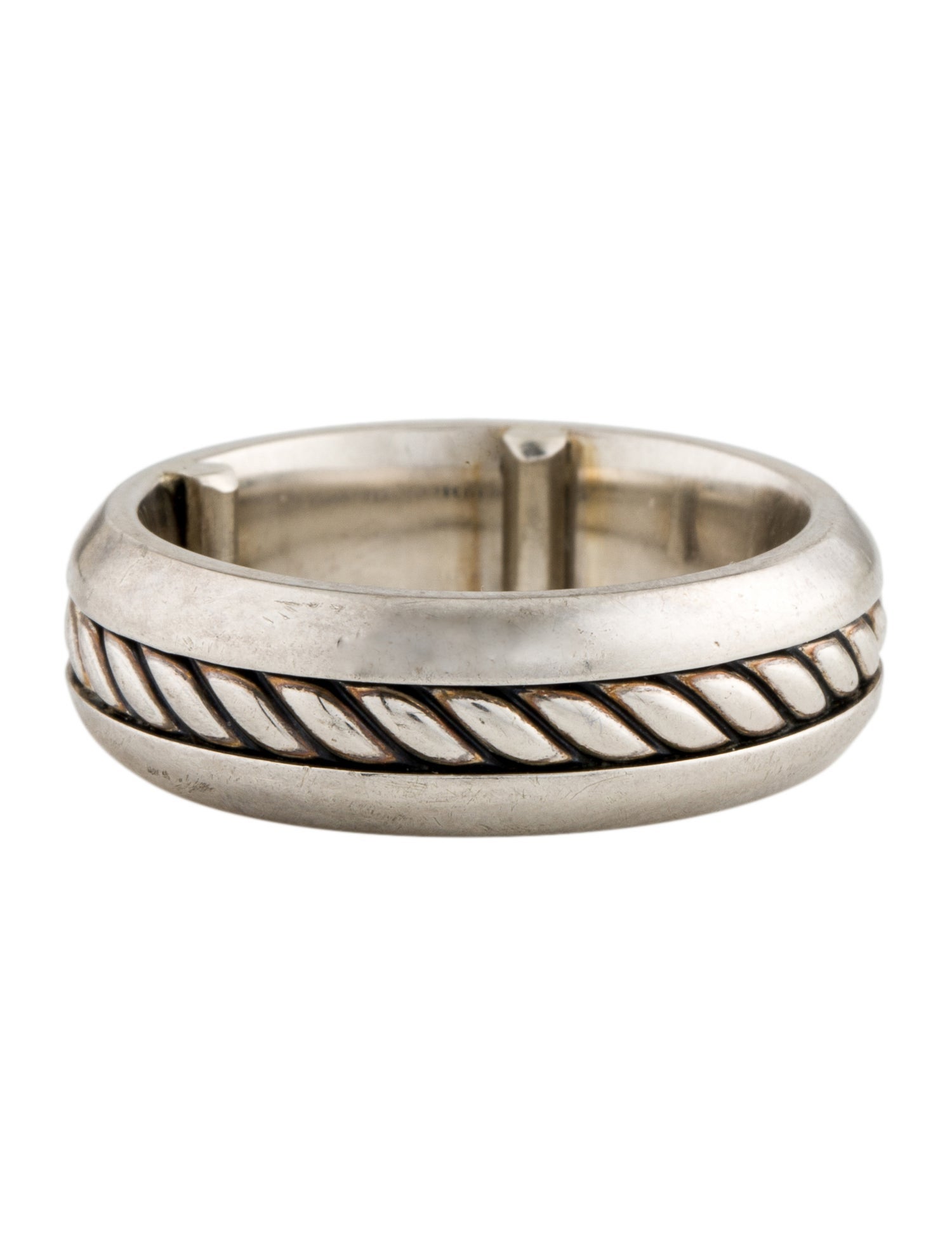 David Yurman Cable Inset Band Ring - Sterling Silver Band, Rings ...