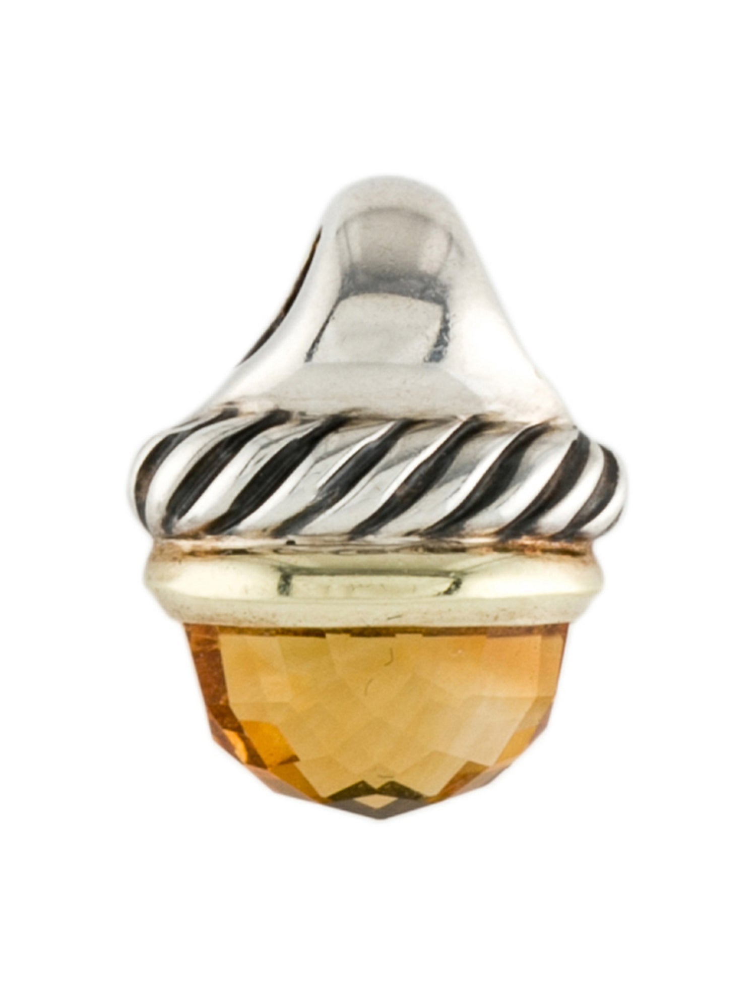 David Yurman Citrine Acorn Pendant - 14K Yellow Gold Pendant Necklace ...
