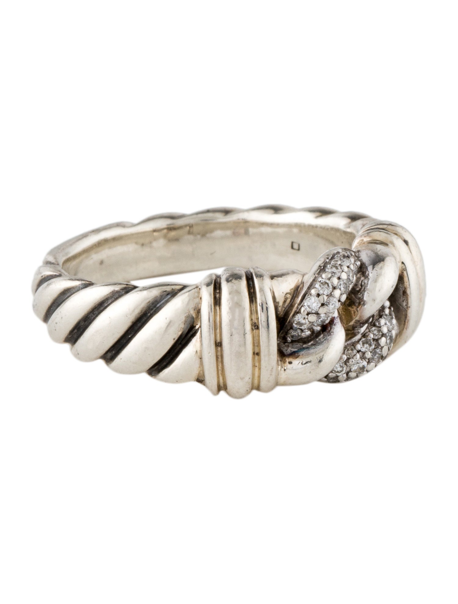 David Yurman Two-Tone Double X Crossover Ring - 18K Yellow Gold Band ...