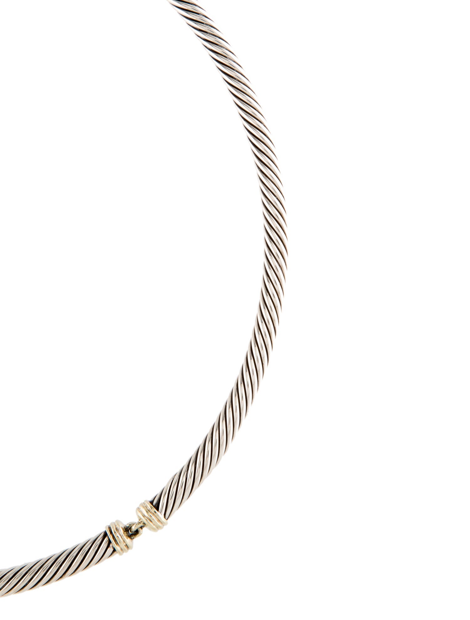 David Yurman Two-Tone Cable Collar Necklace - Collar, Necklaces ...