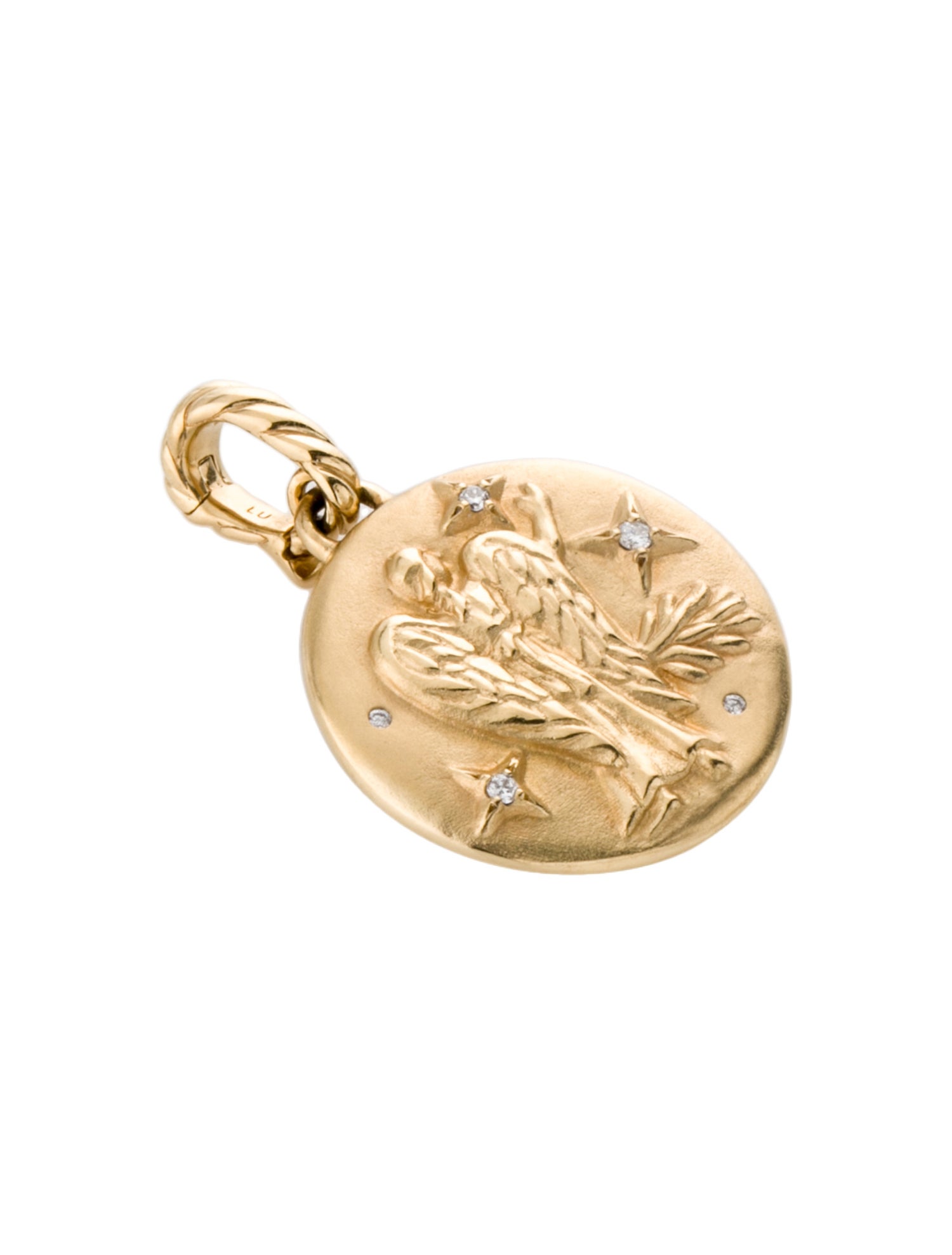 David Yurman 18K Diamond Virgo Amulet Pendant - 18K Yellow Gold Pendant ...